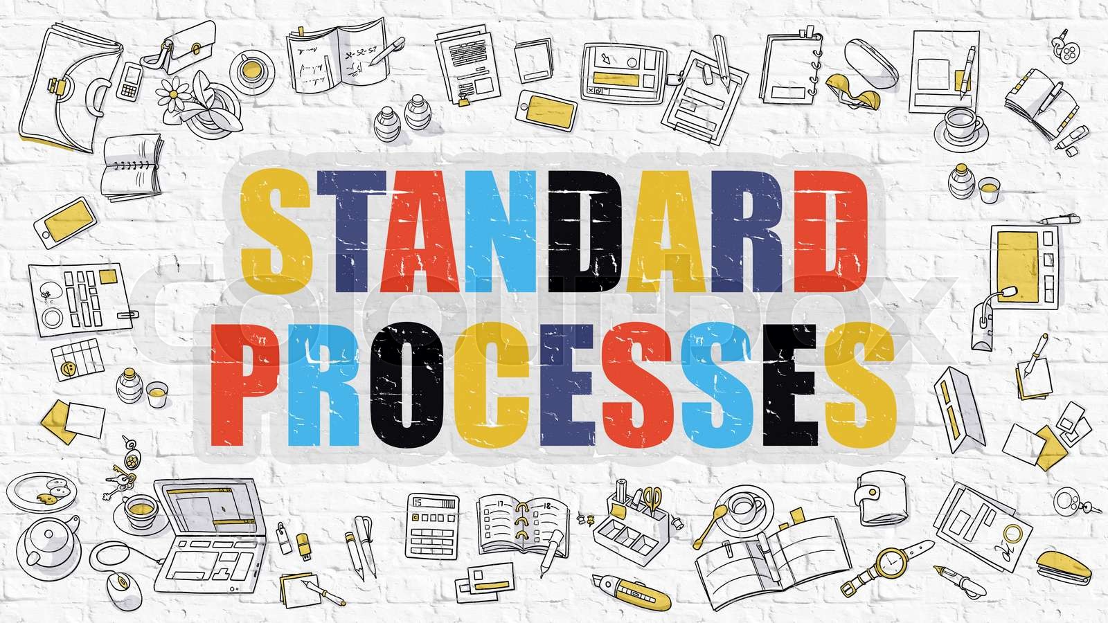 Standard Processes Concept with Doodle Design Icons. | Stock image ...