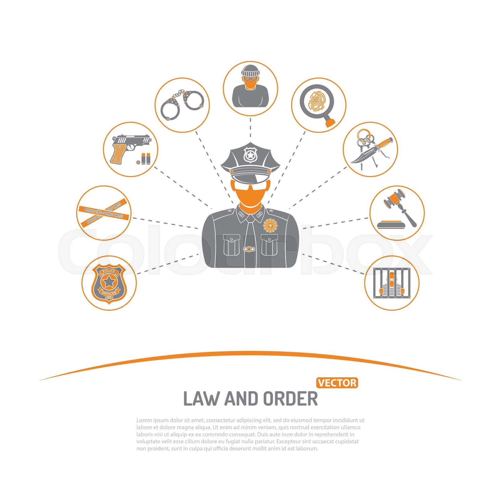 Law and Order Concept | Stock vector | Colourbox