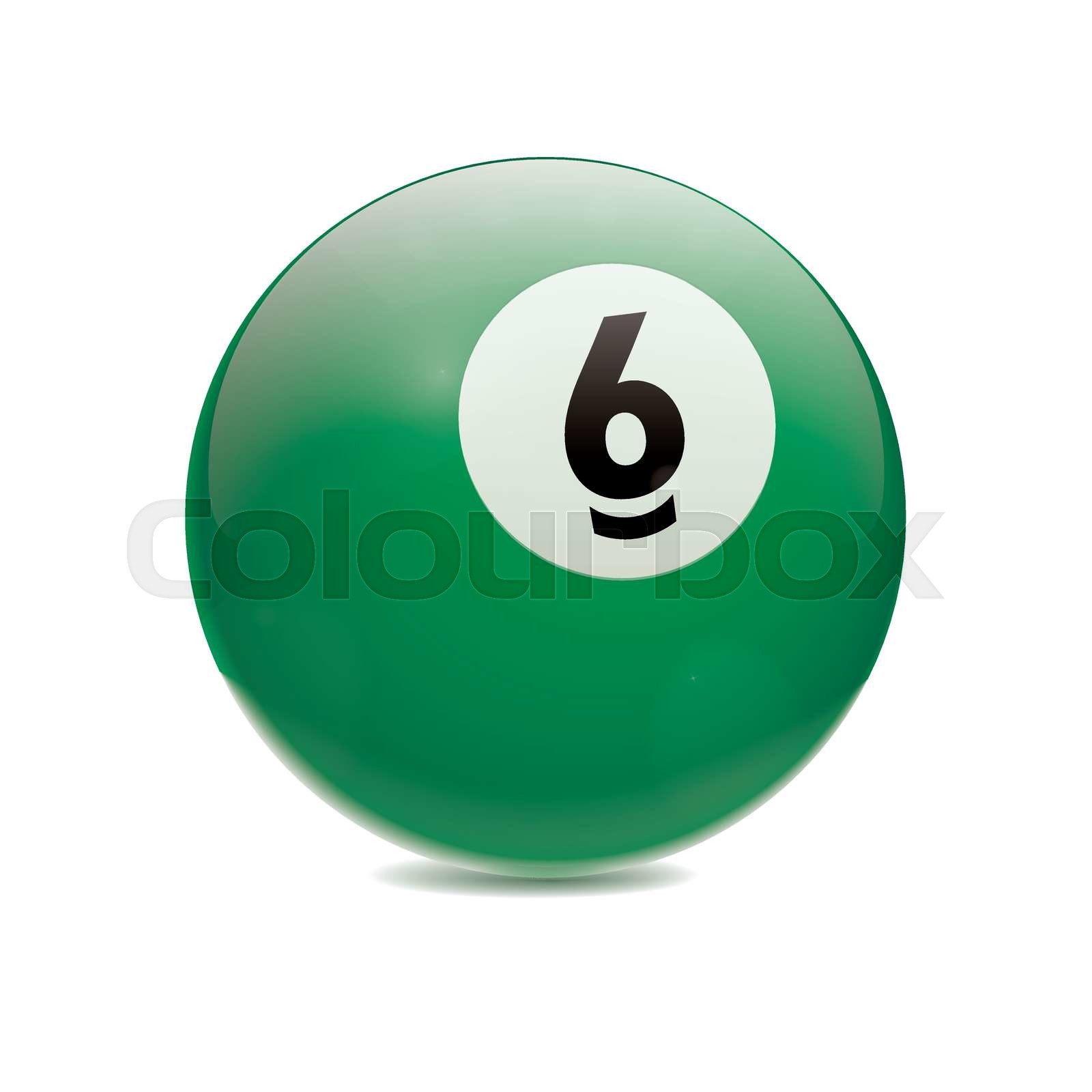 Hyperrealistic Billiard Ball Number 6 | Stock vector | Colourbox