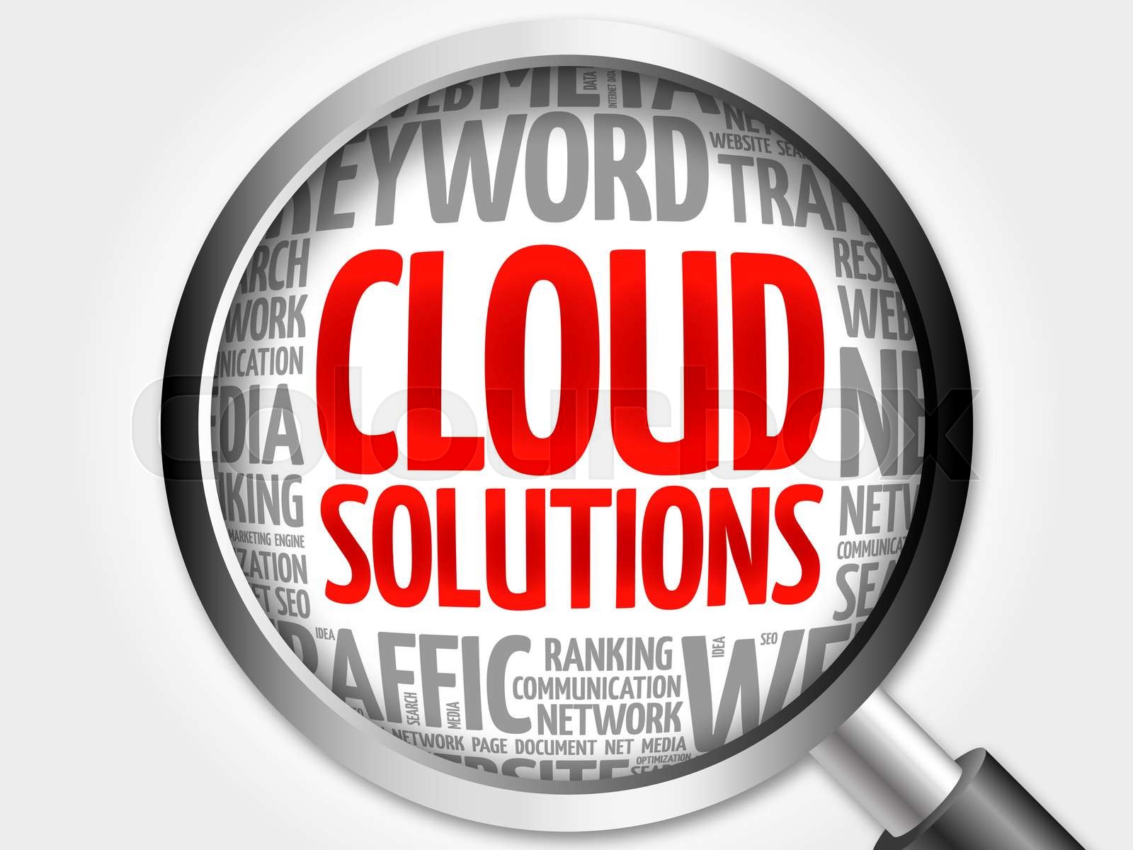 Cloud Solutions word cloud | Stock image | Colourbox