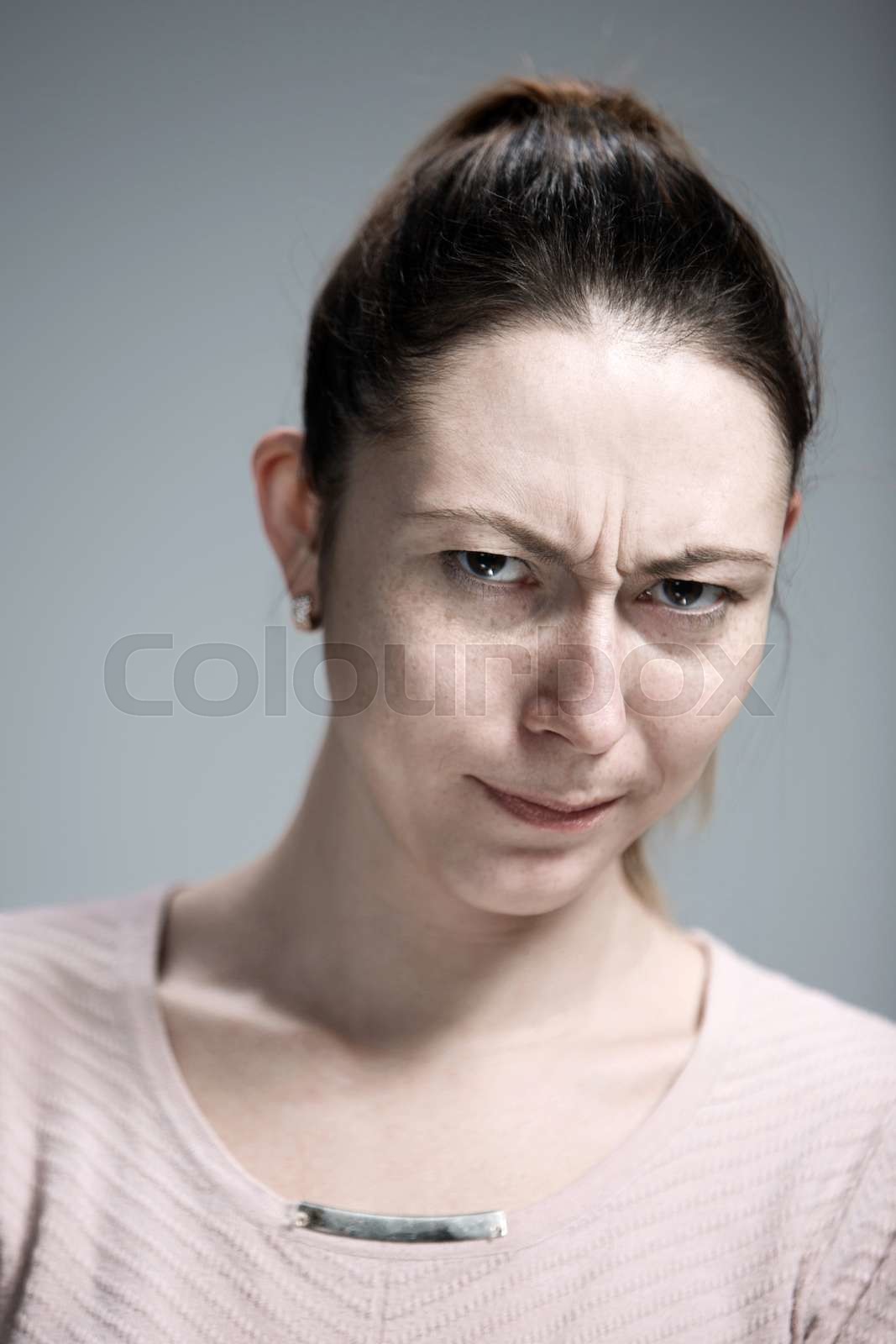 portrait of disgusted woman | Stock image | Colourbox