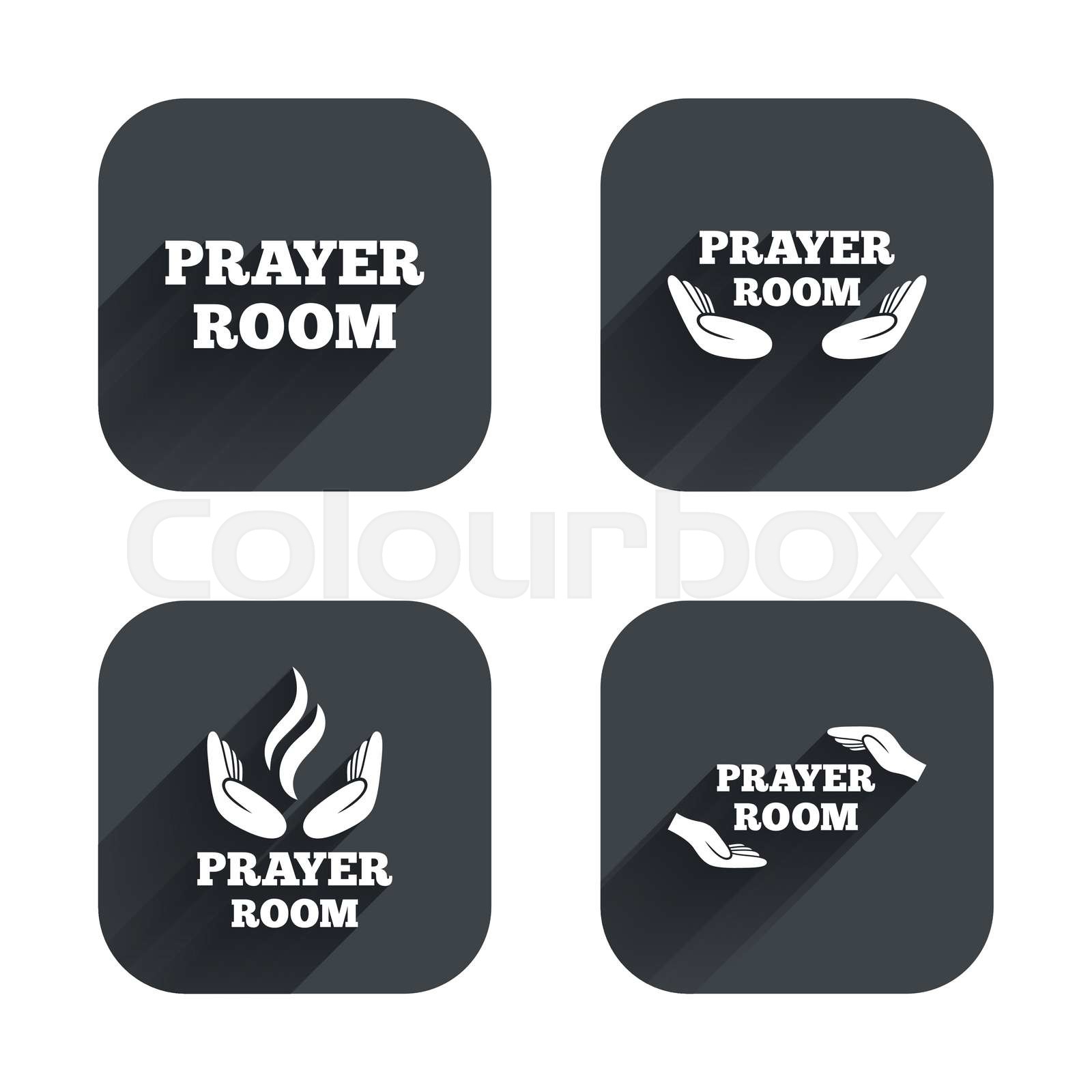 Prayer room icons. Religion priest symbols. | Stock vector | Colourbox