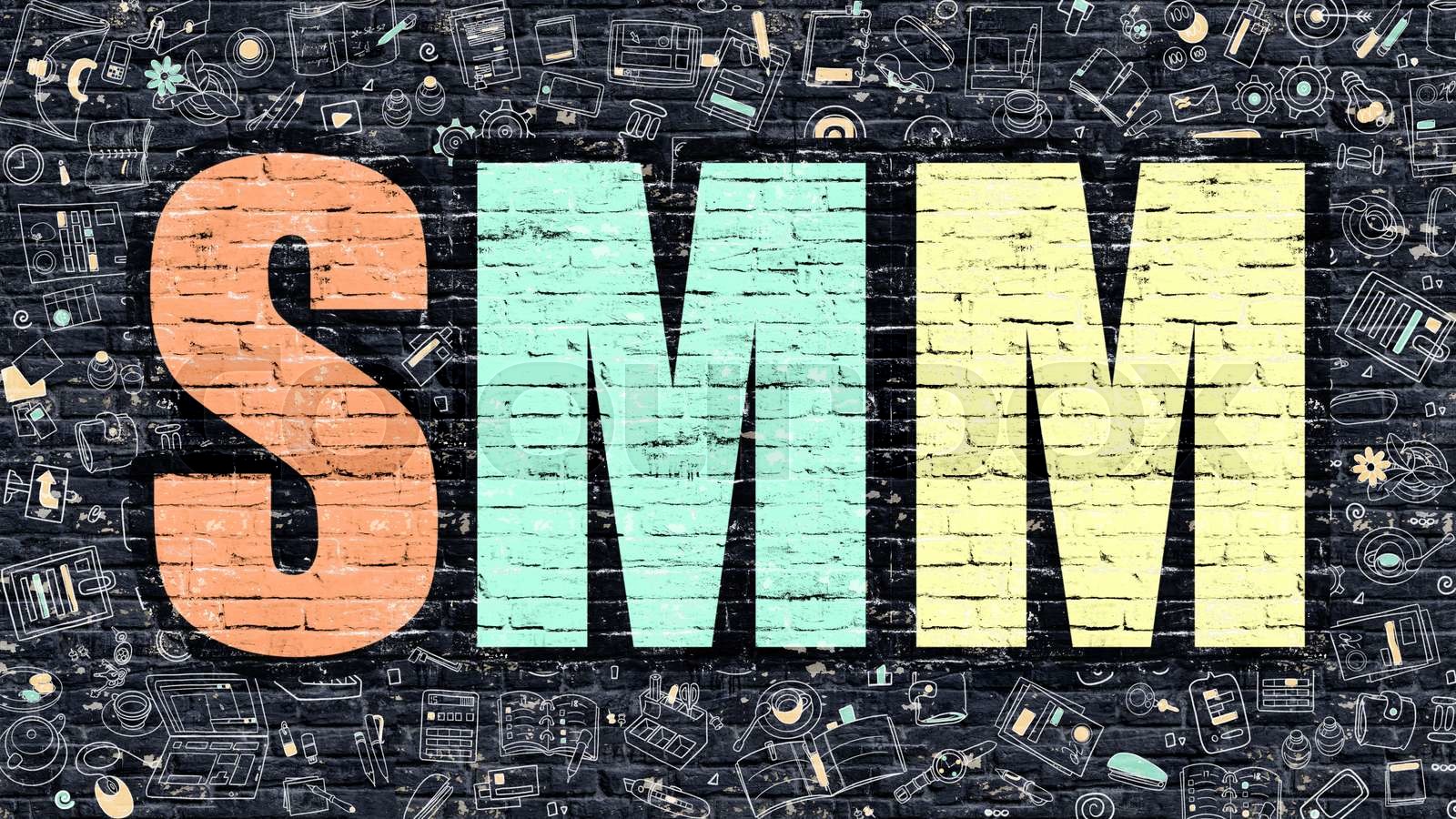 SMM Concept with Doodle Design Icons. | Stock image | Colourbox