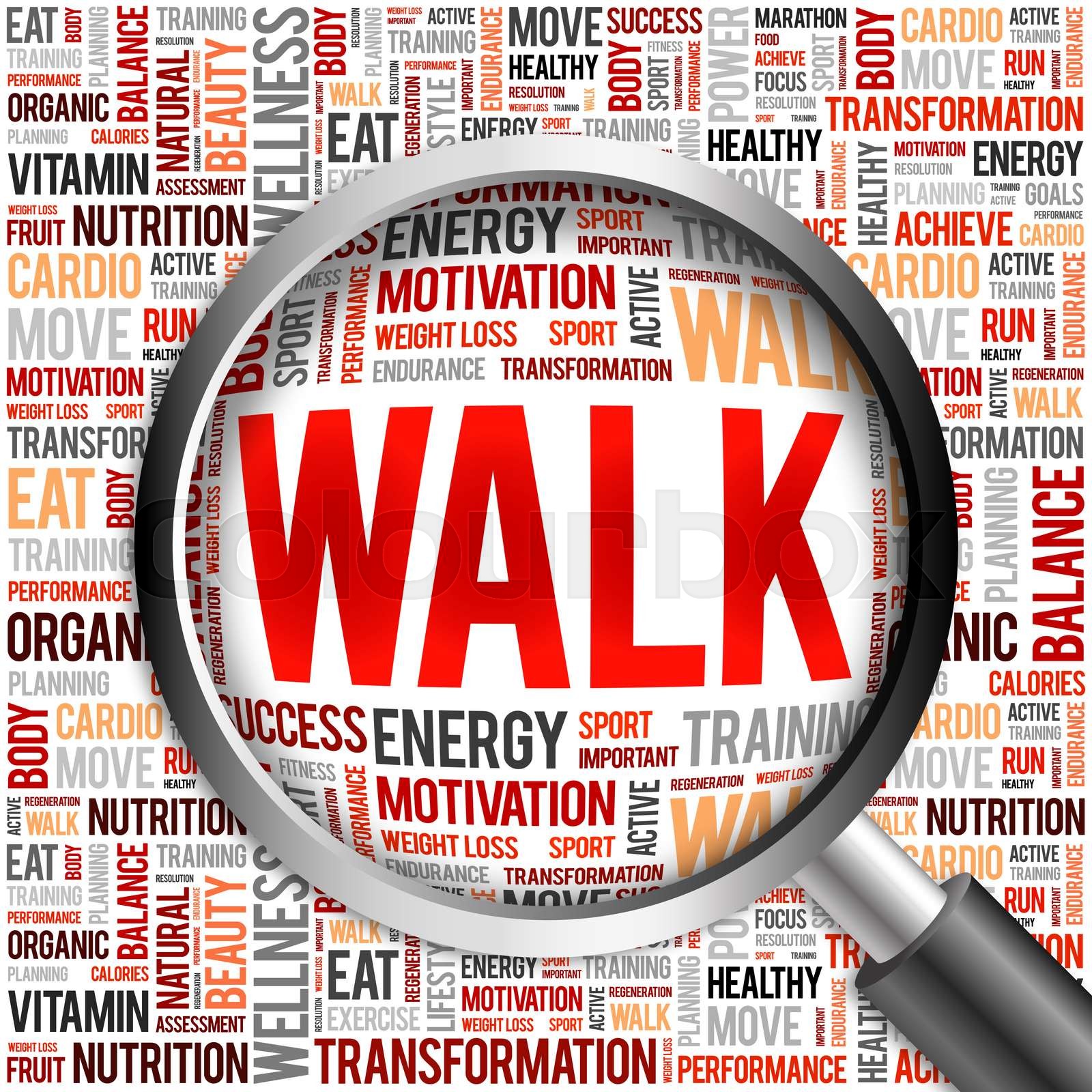 WALK Word Cloud Stock Image Colourbox