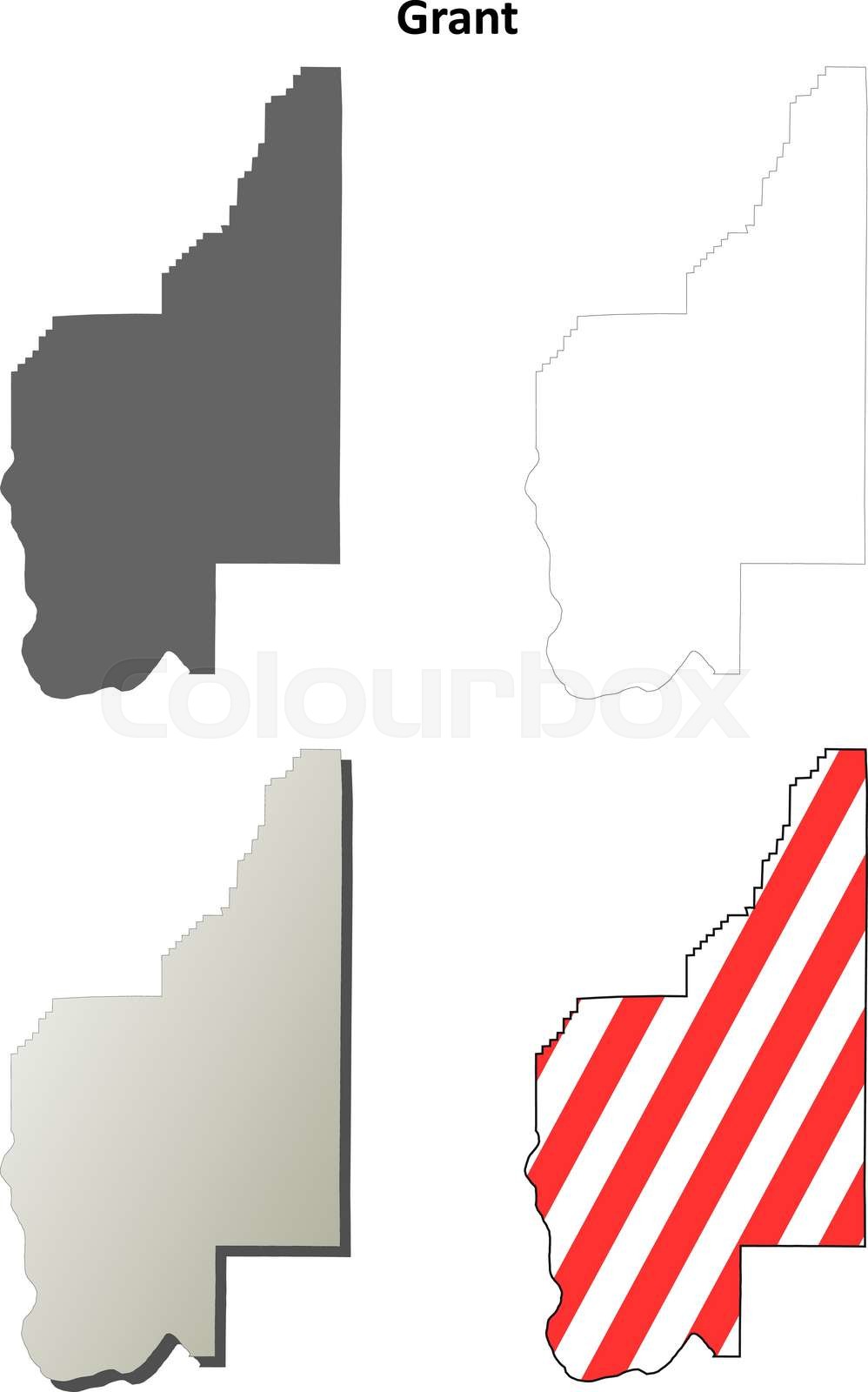 Grant County, Washington outline map set | Stock vector | Colourbox