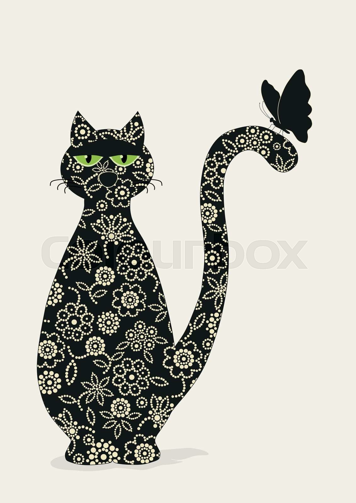 stilisiert, katze, clip | Stock-Vektor | Colourbox