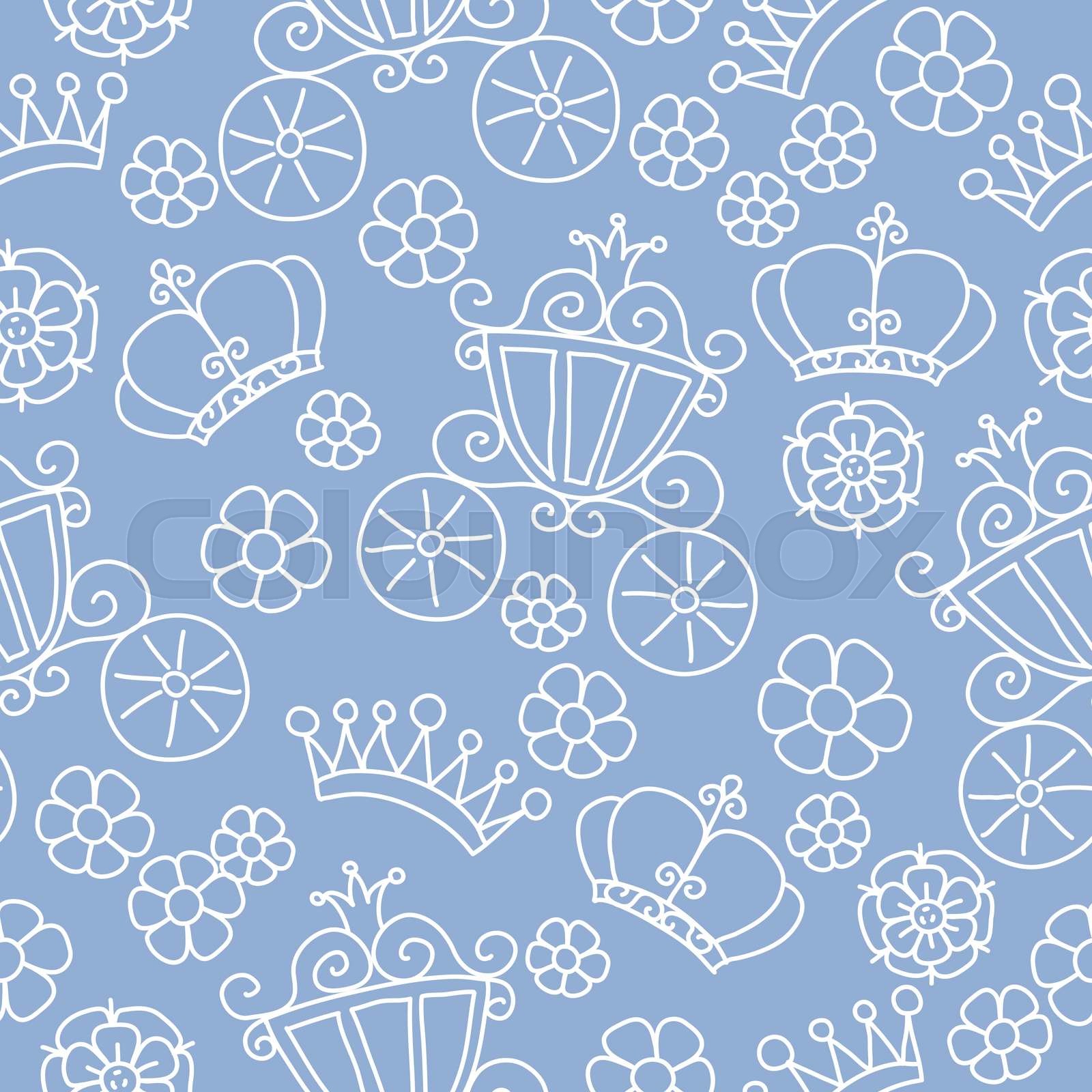 Hand drawn vector seamless princess pattern | Stock vector | Colourbox