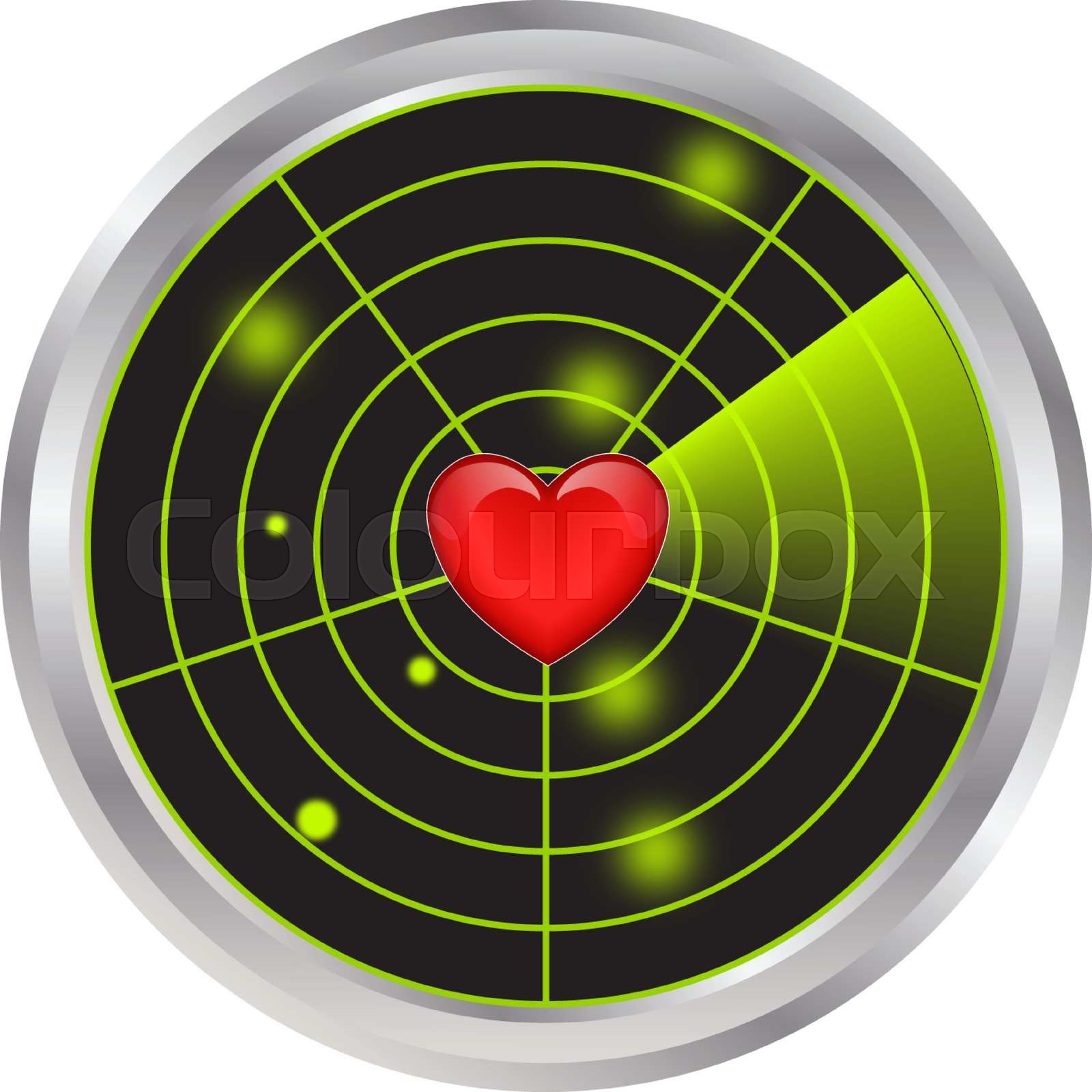radar heart | Stock vector | Colourbox