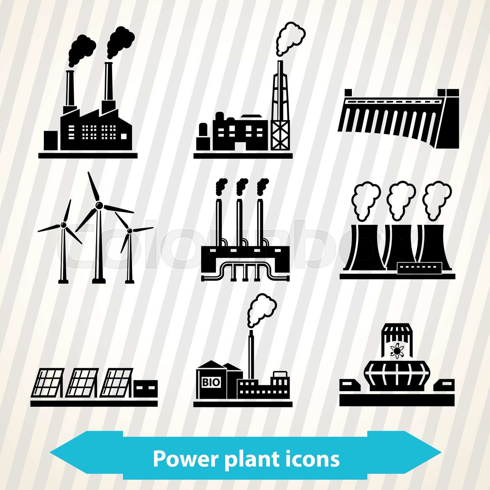 Power plant icons | Stock vector | Colourbox
