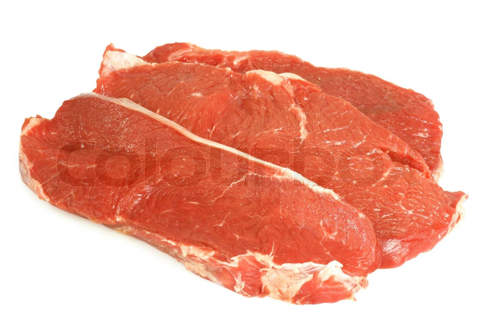 A prime cut of a raw ribeye beef steak. | Stock image | Colourbox