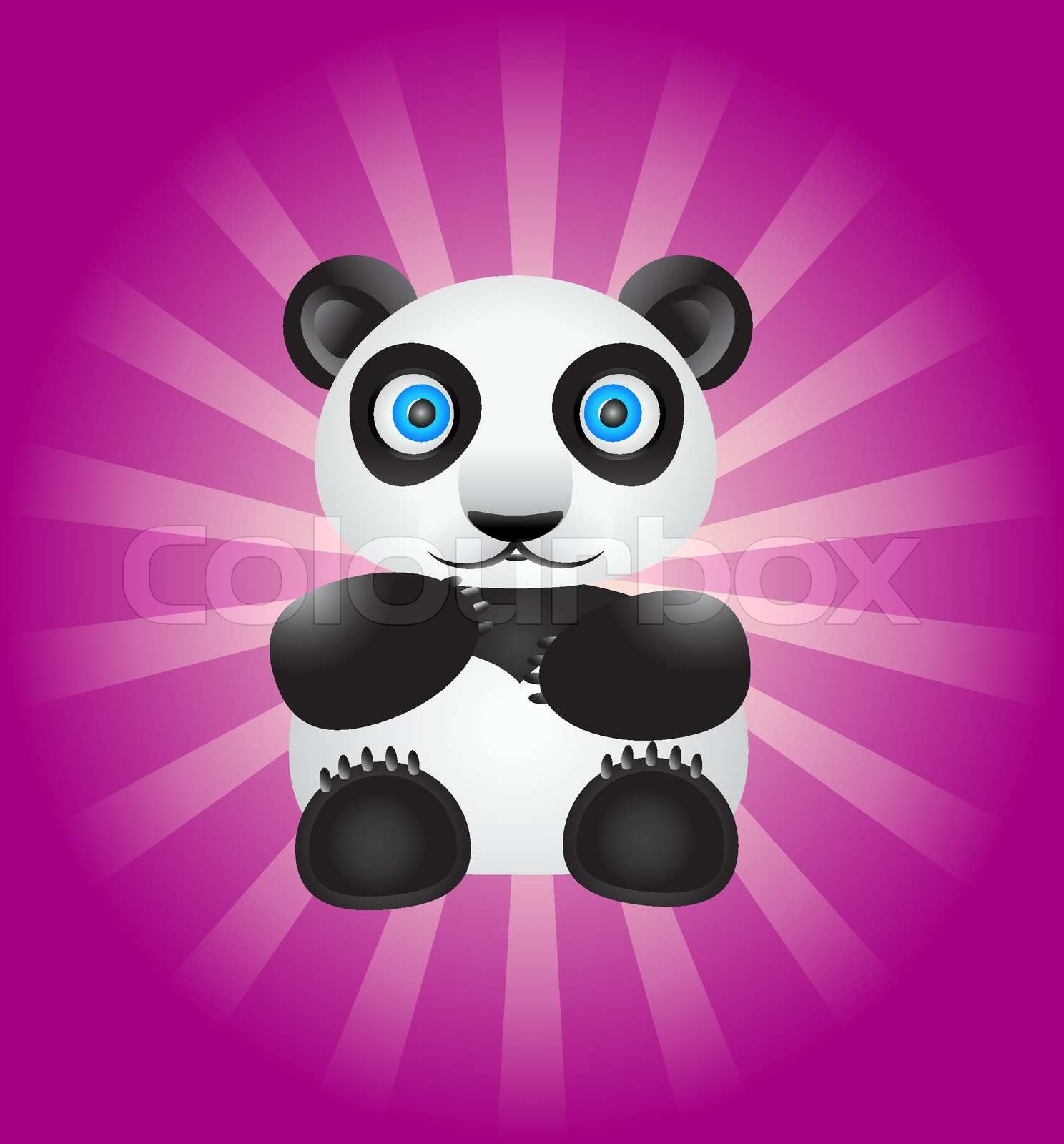 Vektor- Pandabär auf farbigem Hintergrund | Stock-Vektor | Colourbox