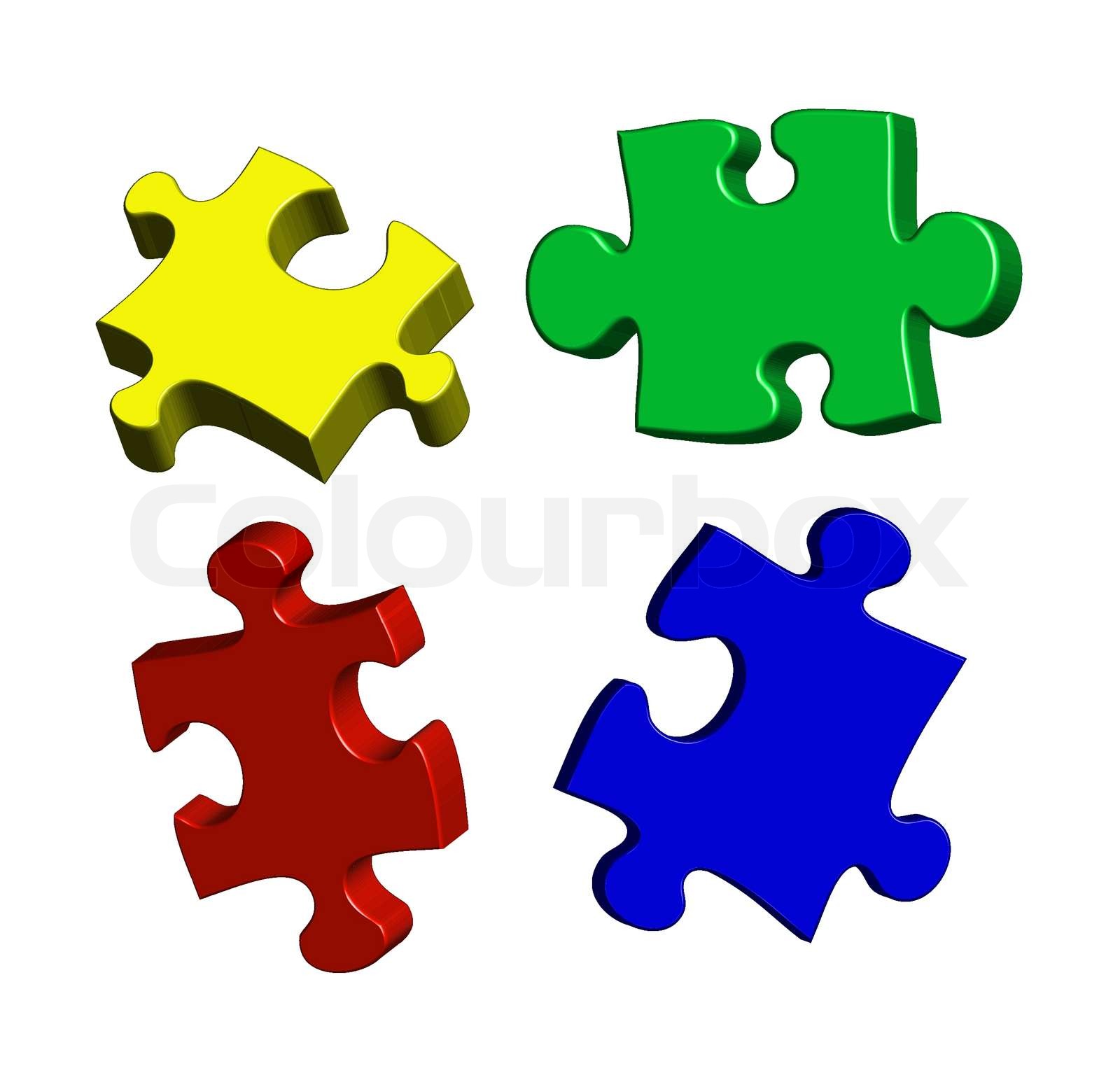 vector colored 3d puzzles | Stock vector | Colourbox