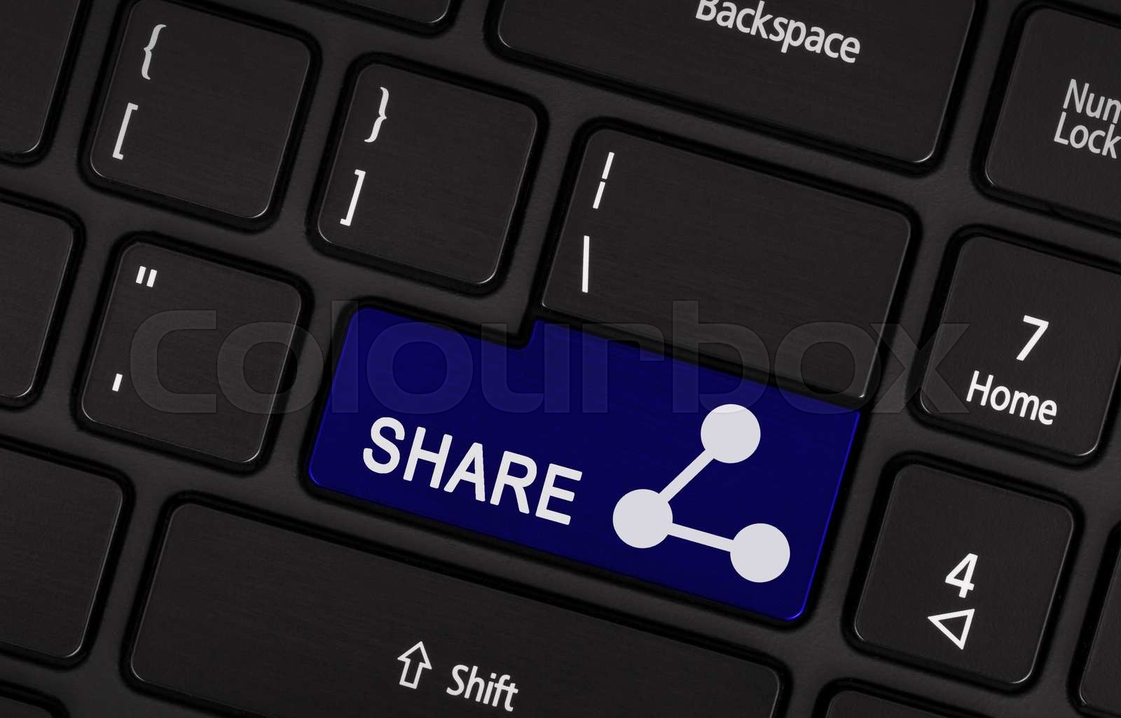 Blue share button | Stock image | Colourbox