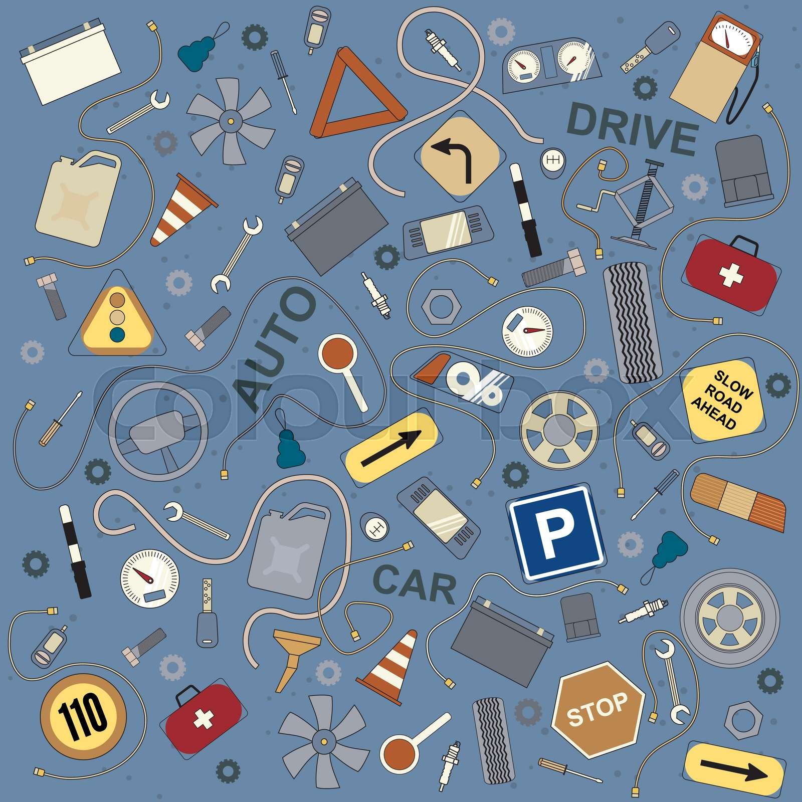 Pattern car style pattern. | Stock vector | Colourbox