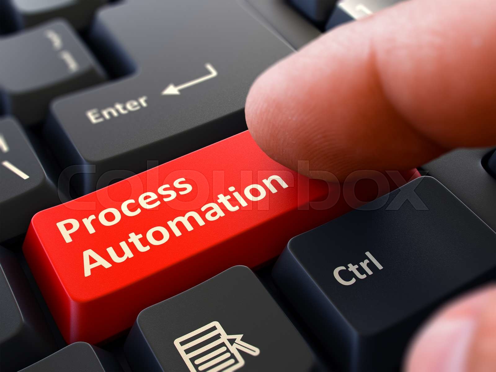 Process Automation - Clicking Red Keyboard Button. | Stock image ...