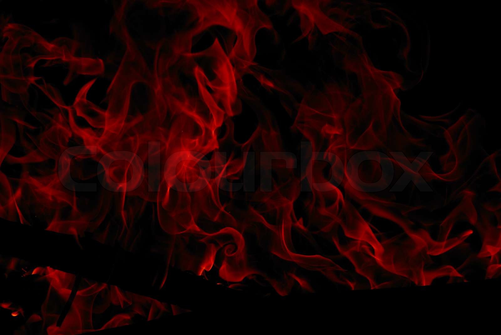 Magical fiery background. Night bonfire in the street and flames ...