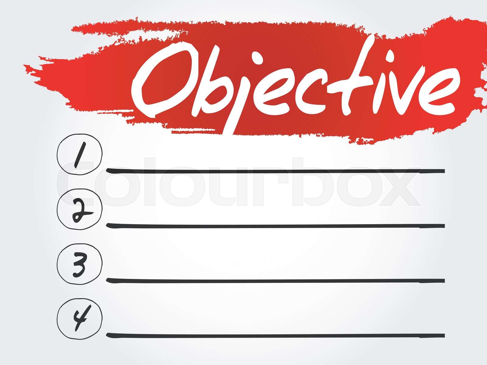 Objective blank list | Stock vector | Colourbox