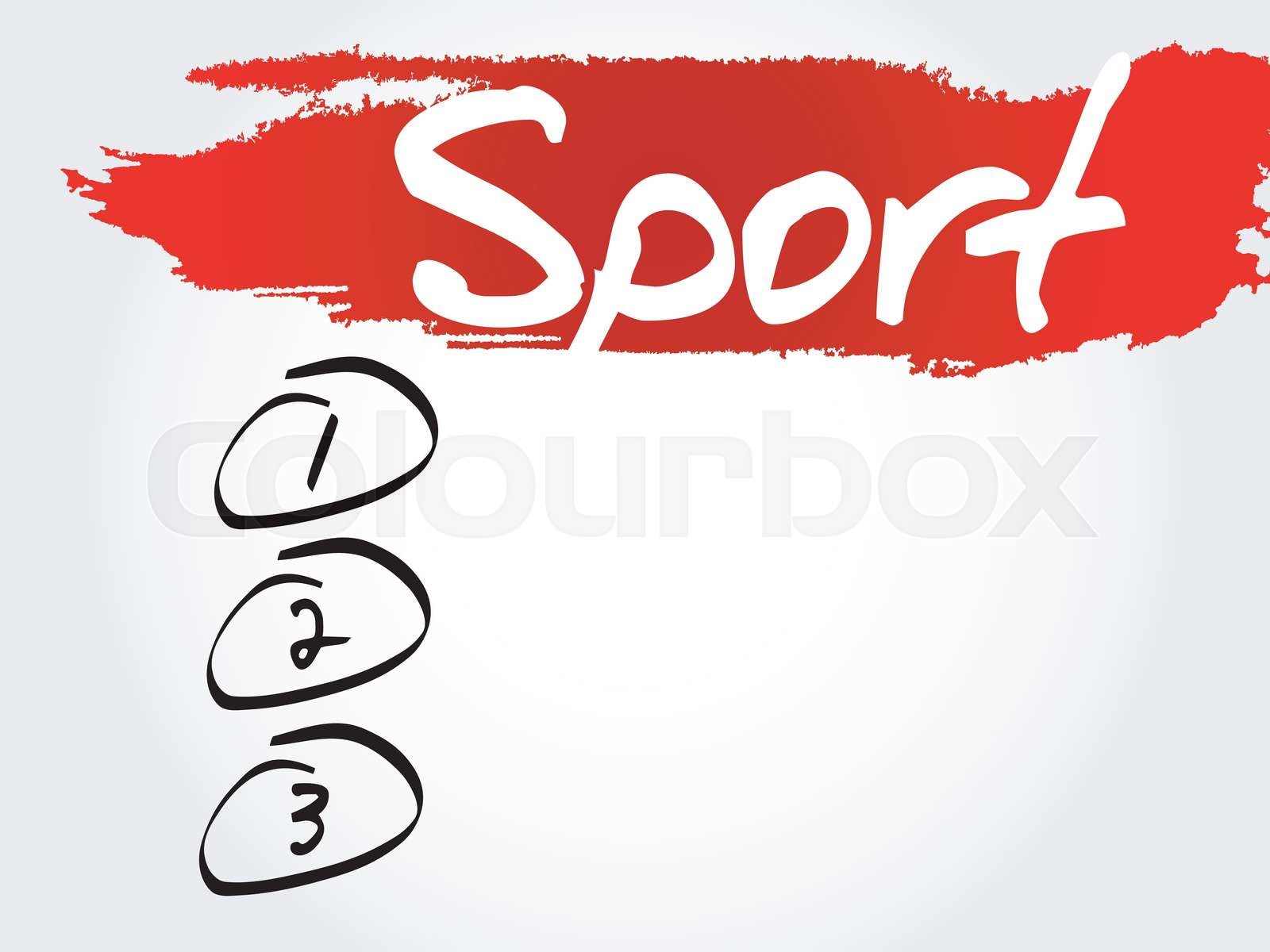 SPORT blank list, fitness | Stock vector | Colourbox