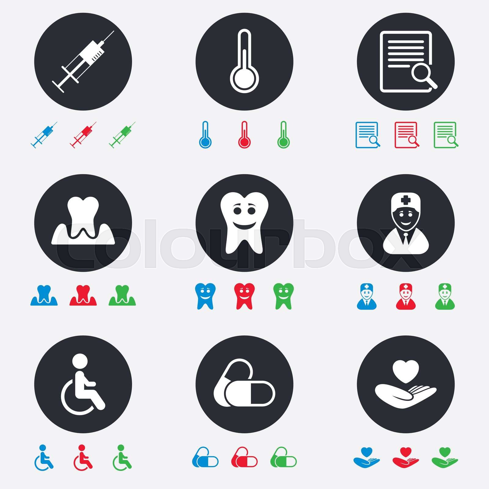 Medicine, medical health and diagnosis icons. | Stock vector | Colourbox