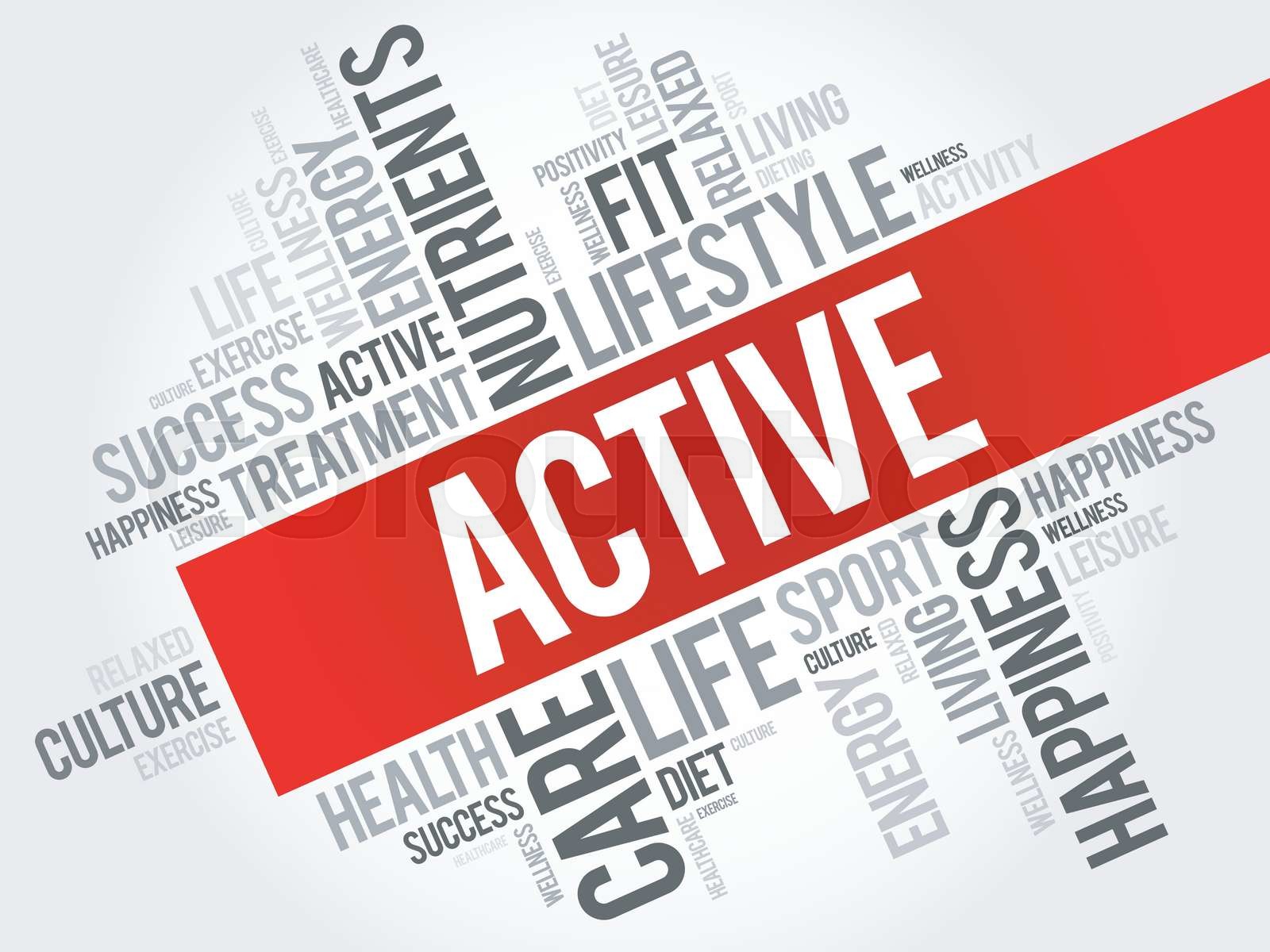 ACTIVE word cloud, fitness | Stock vector | Colourbox