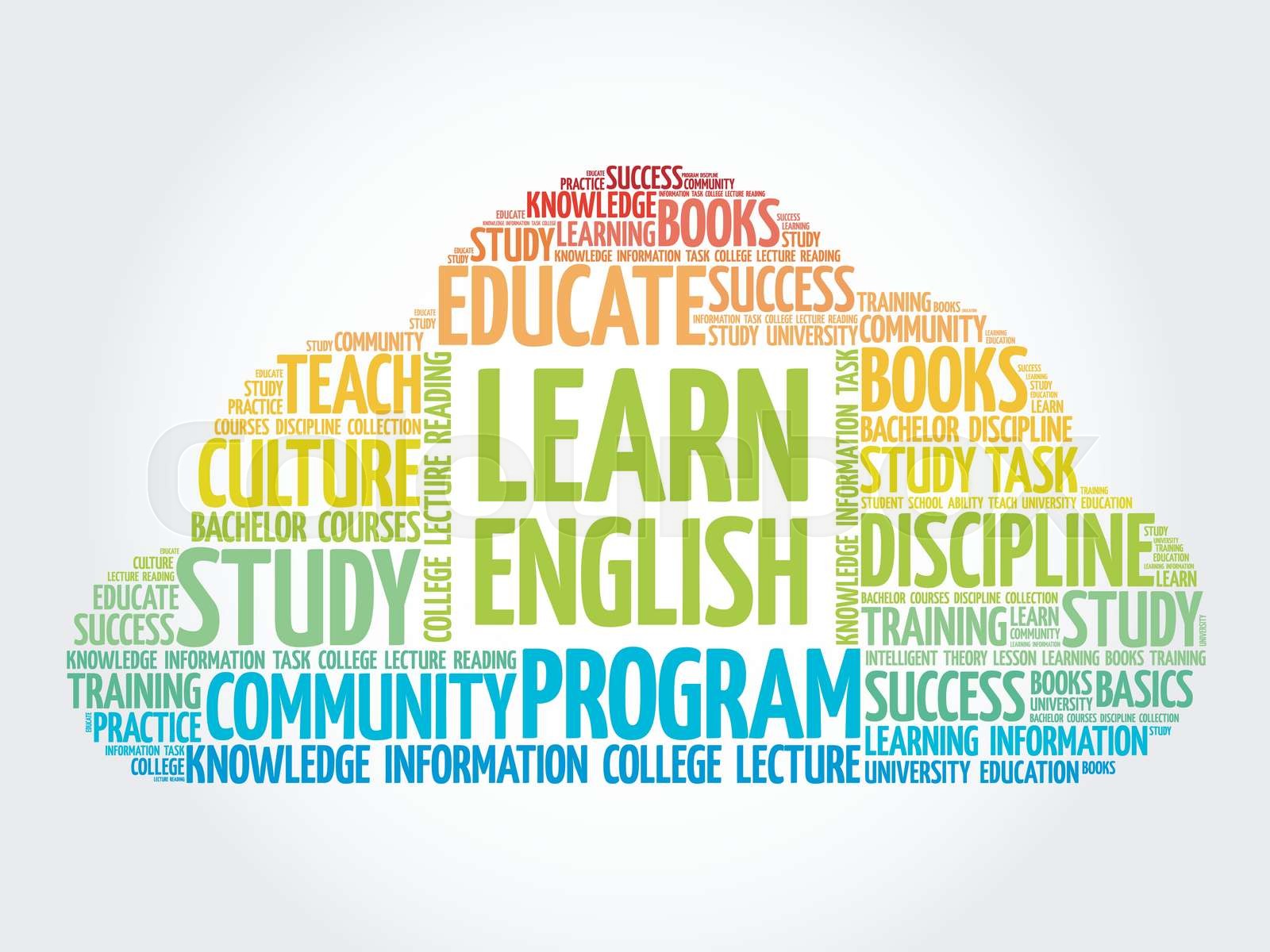 Learn English word cloud | Stock vector | Colourbox