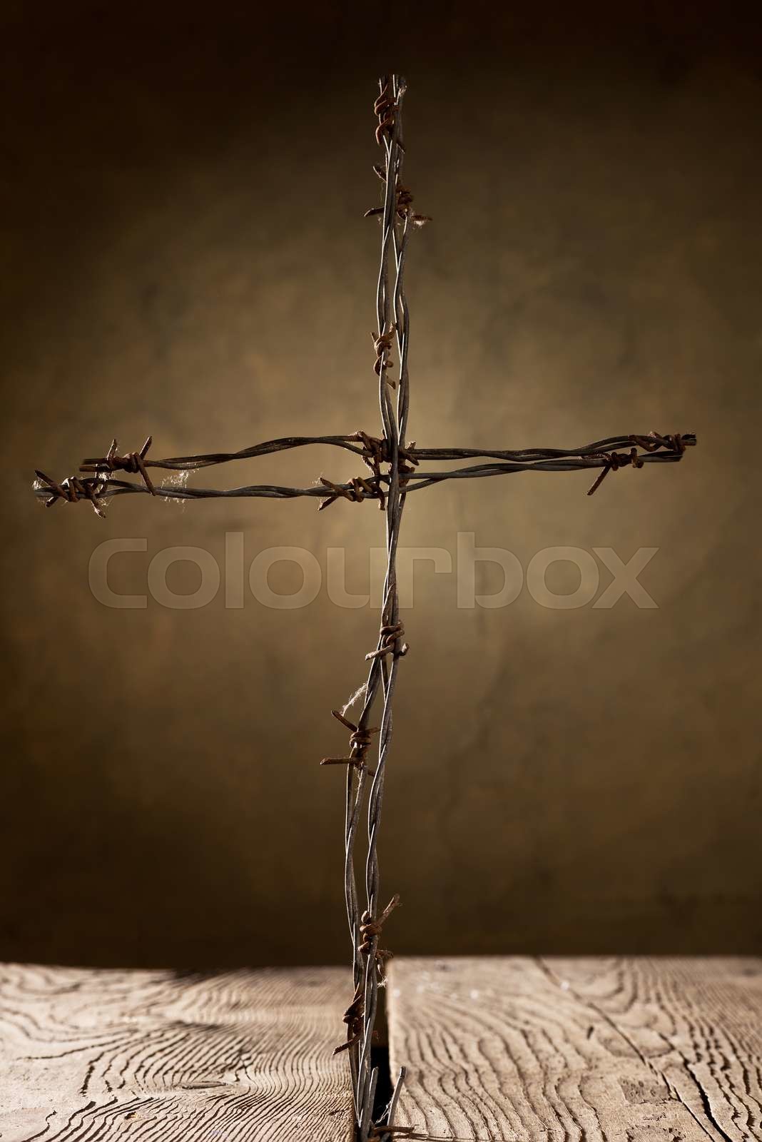 crucifix from barbed wire | Stock image | Colourbox