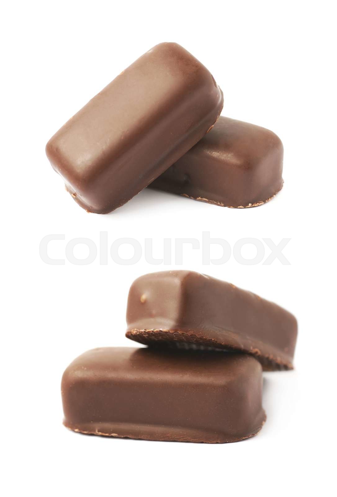 Chocolate coated candy bar isolated | Stock image | Colourbox