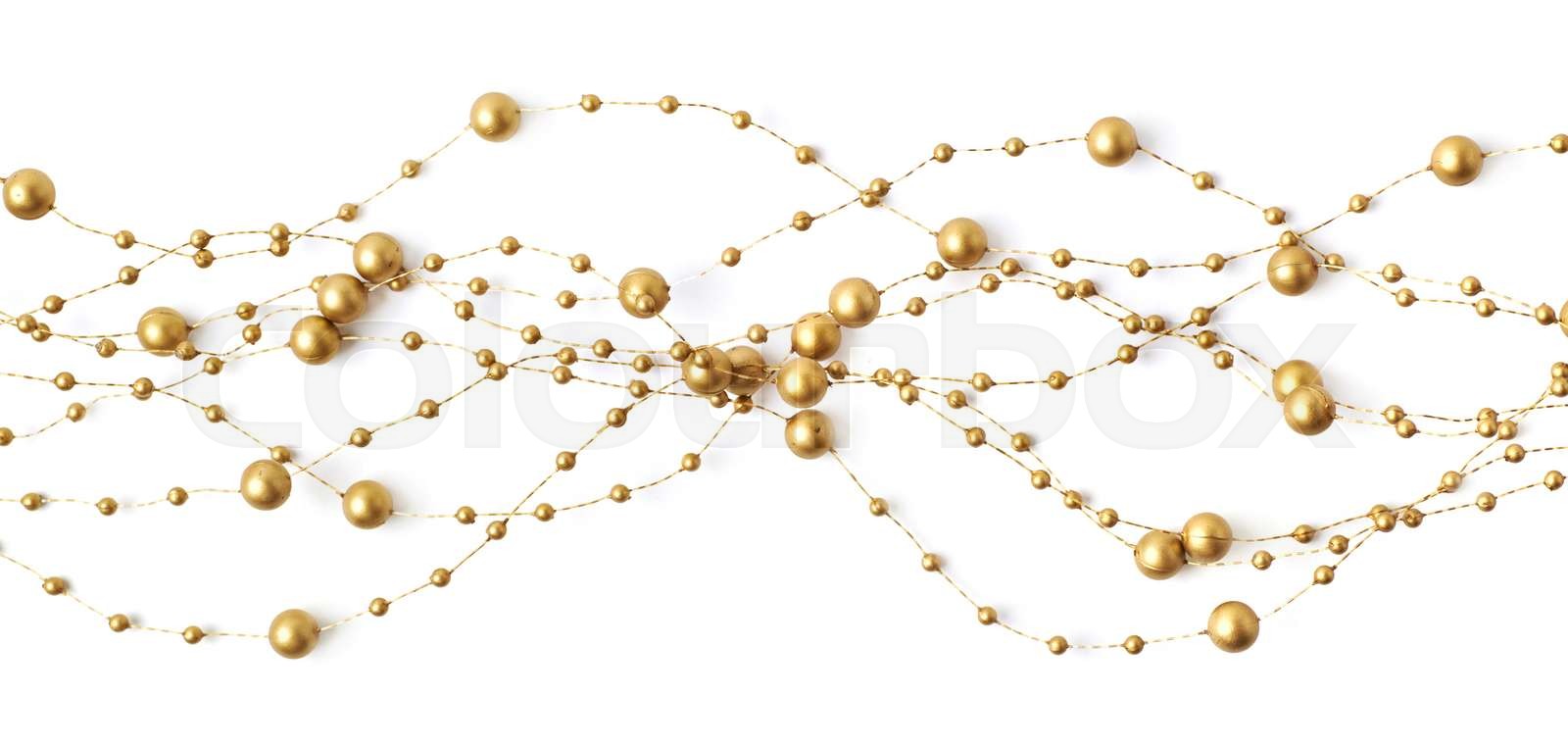 Line of beads garland thread isolated | Stock image | Colourbox