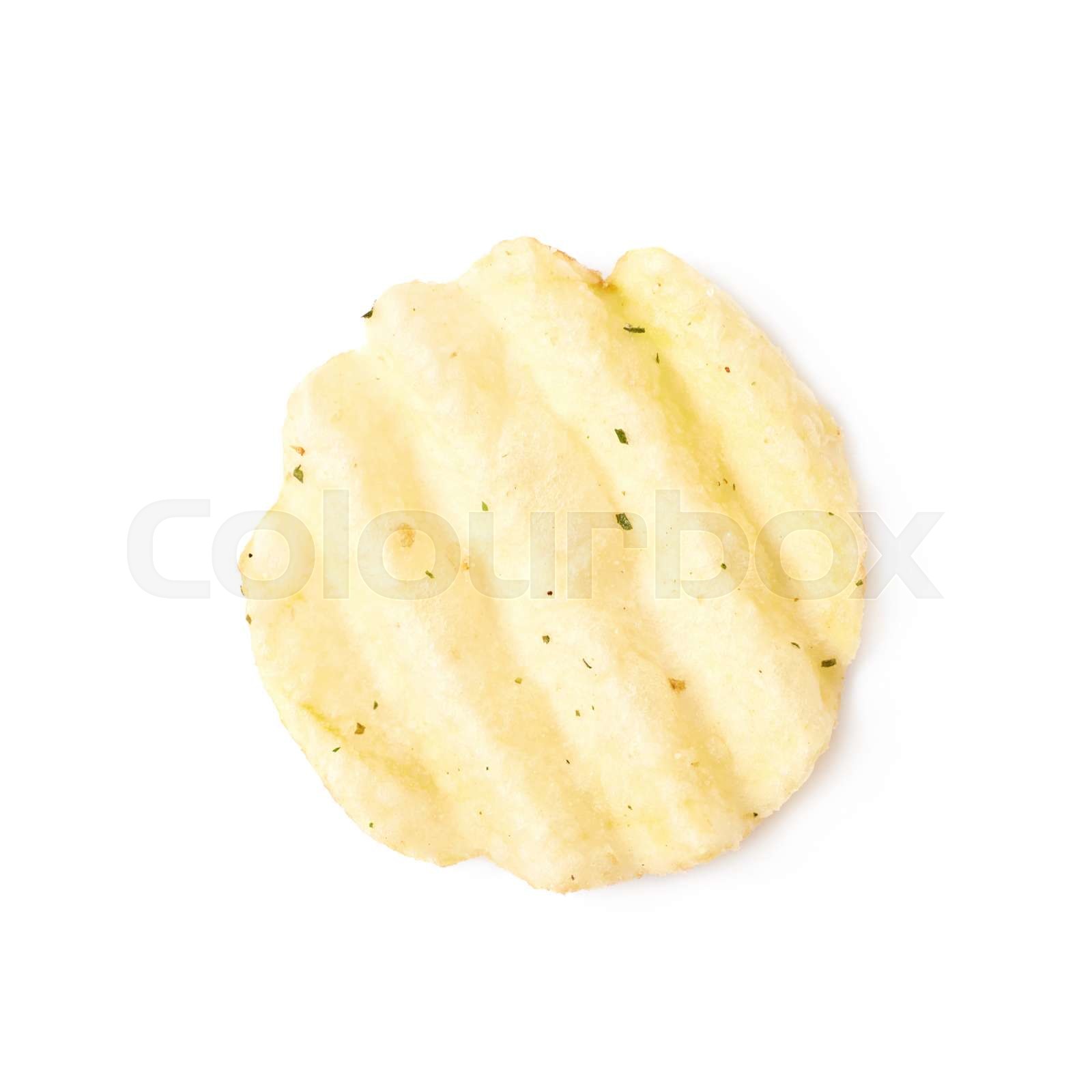 Single potato chip crisp isolated | Stock image | Colourbox