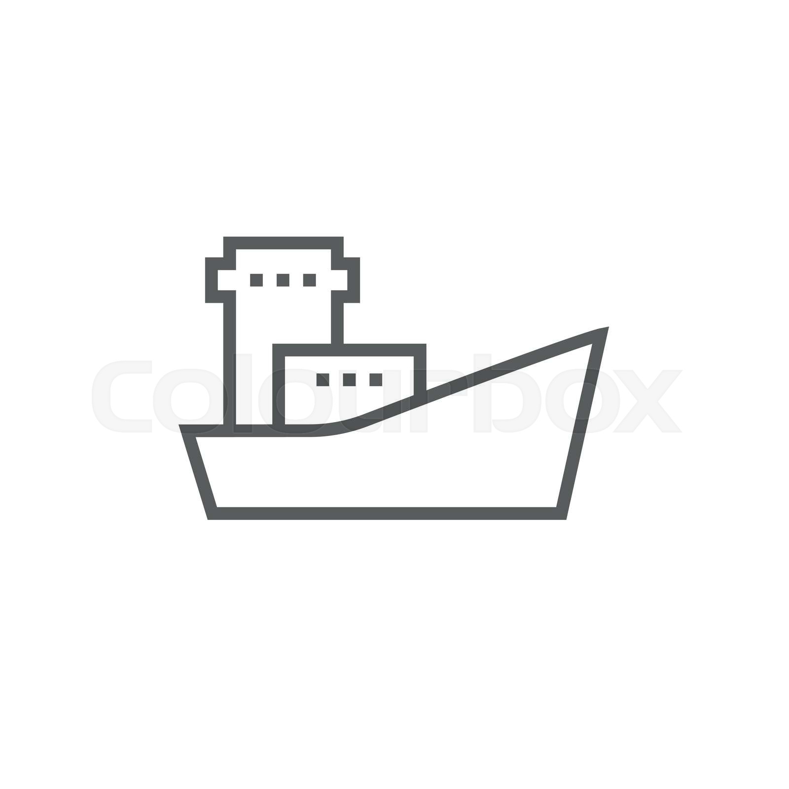 Cargo container ship line icon. | Stock vector | Colourbox