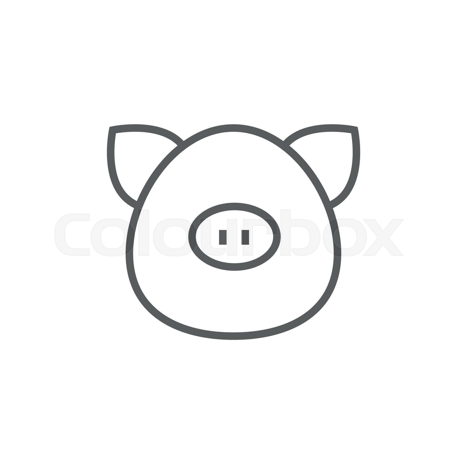 schwein, icon, vorderseite | Stock-Vektor | Colourbox
