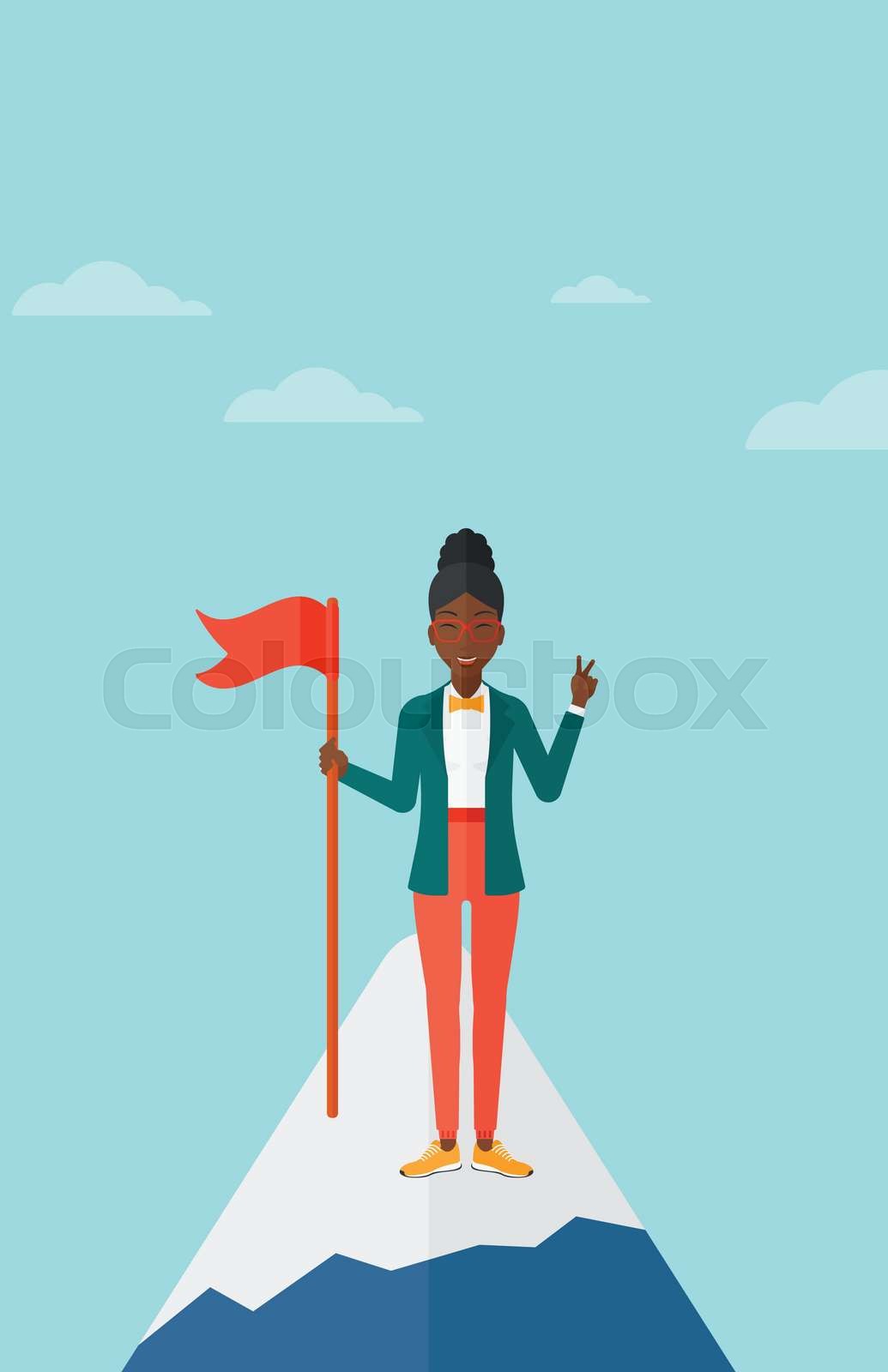 Cheerful leader woman. | Stock vector | Colourbox