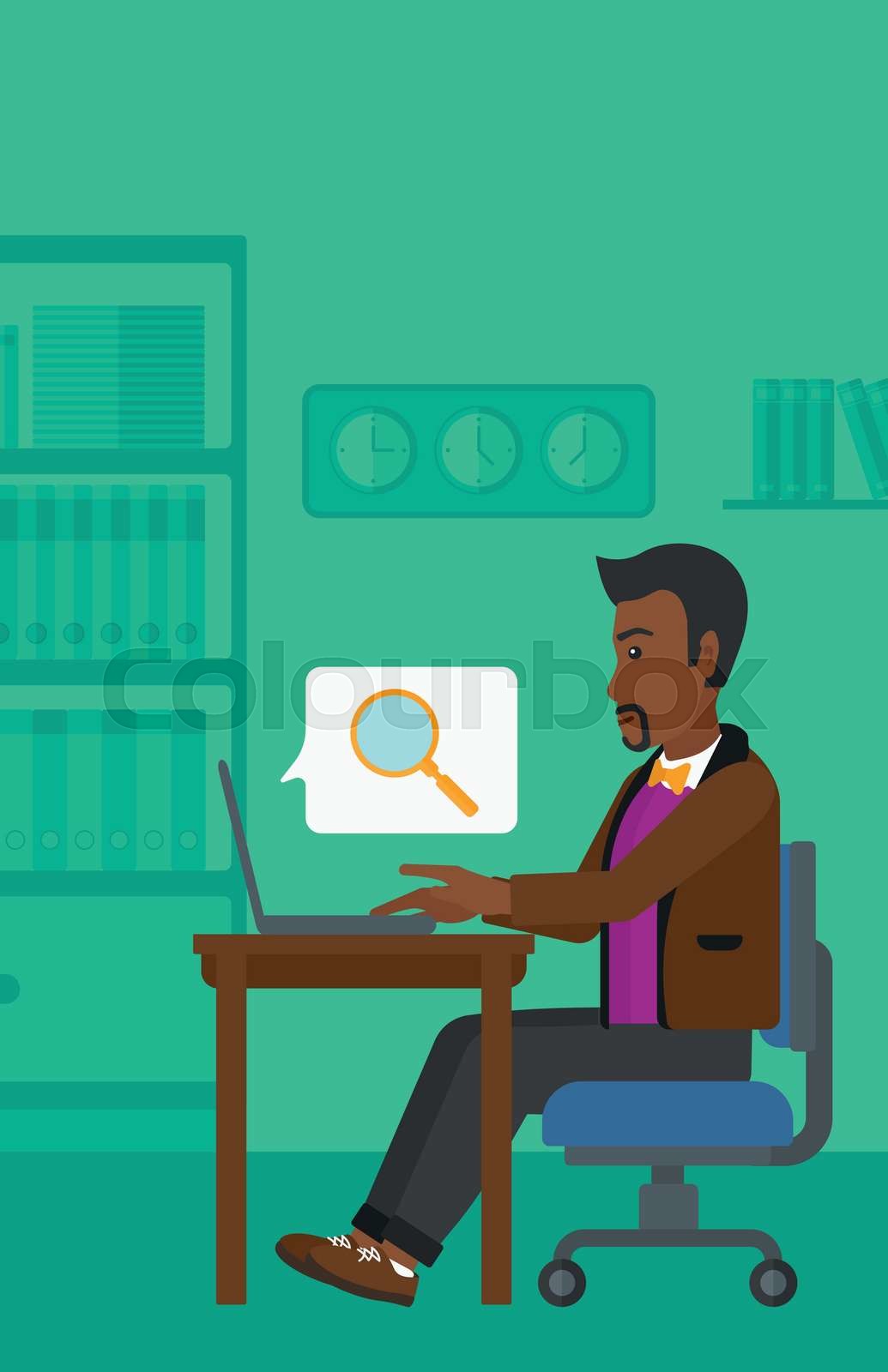 Man working in office. | Stock vector | Colourbox