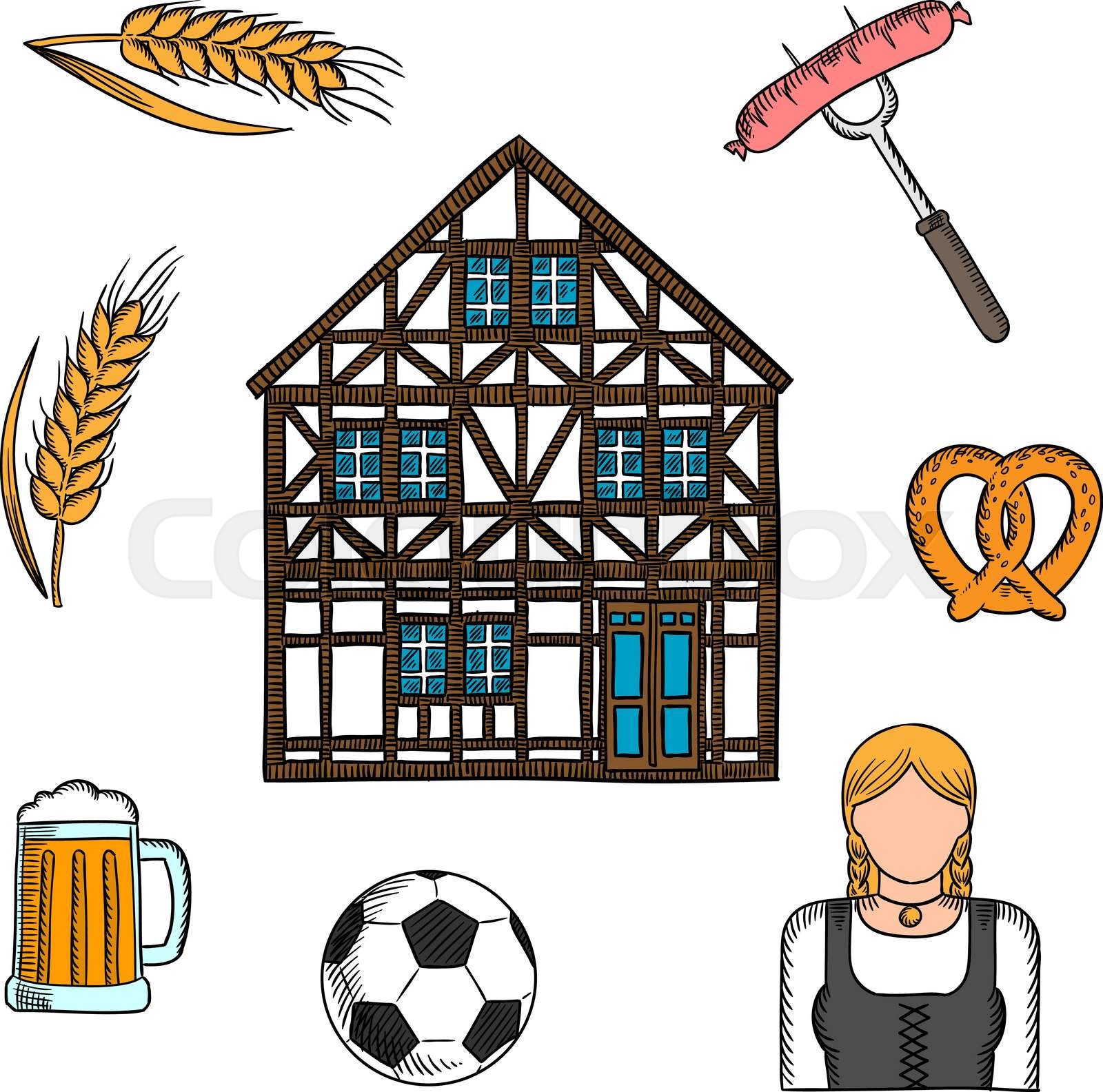 Bavarian culture and traditions icons | Stock vector | Colourbox
