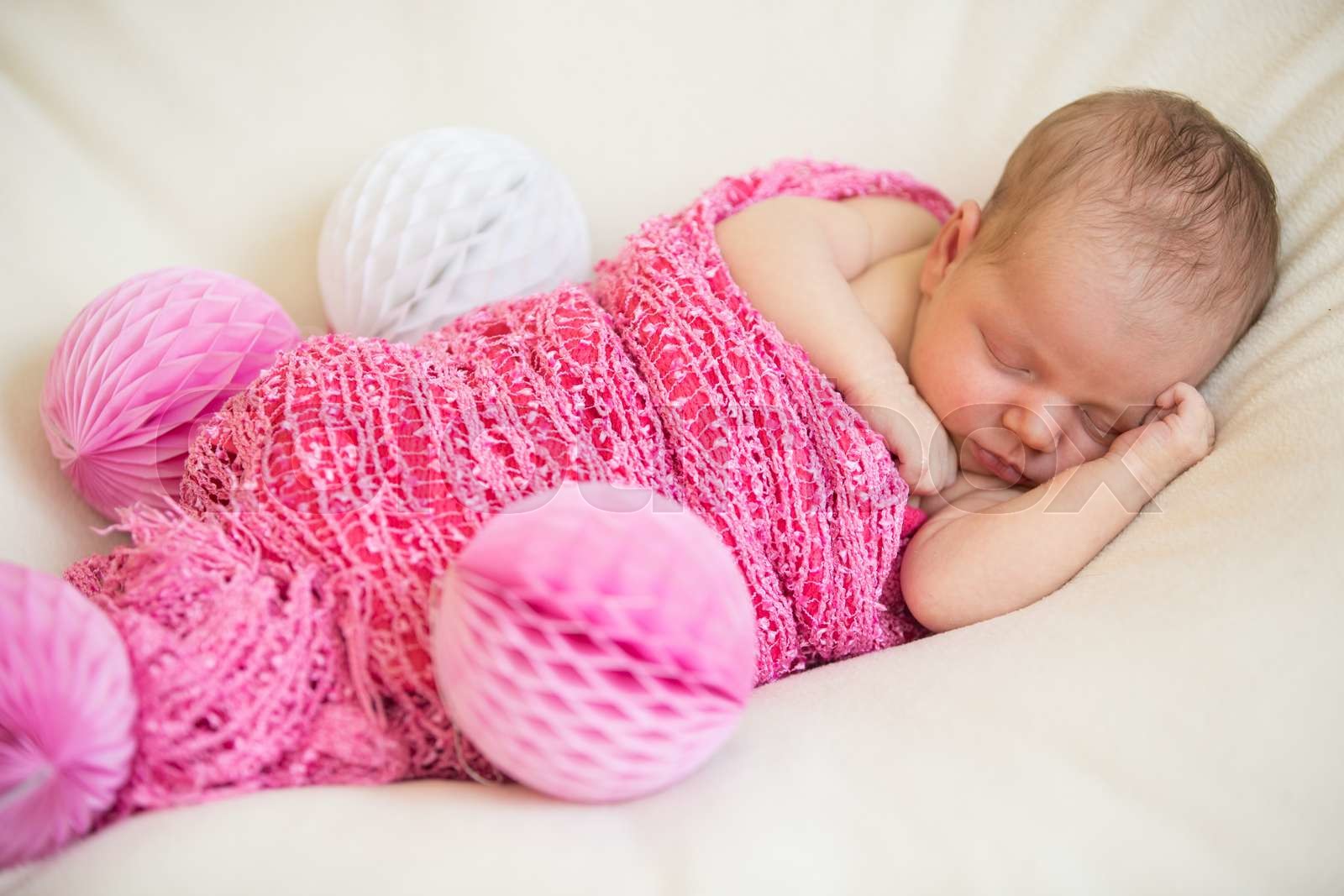 Newborn Baby Is Sleeping Stock Image Colourbox