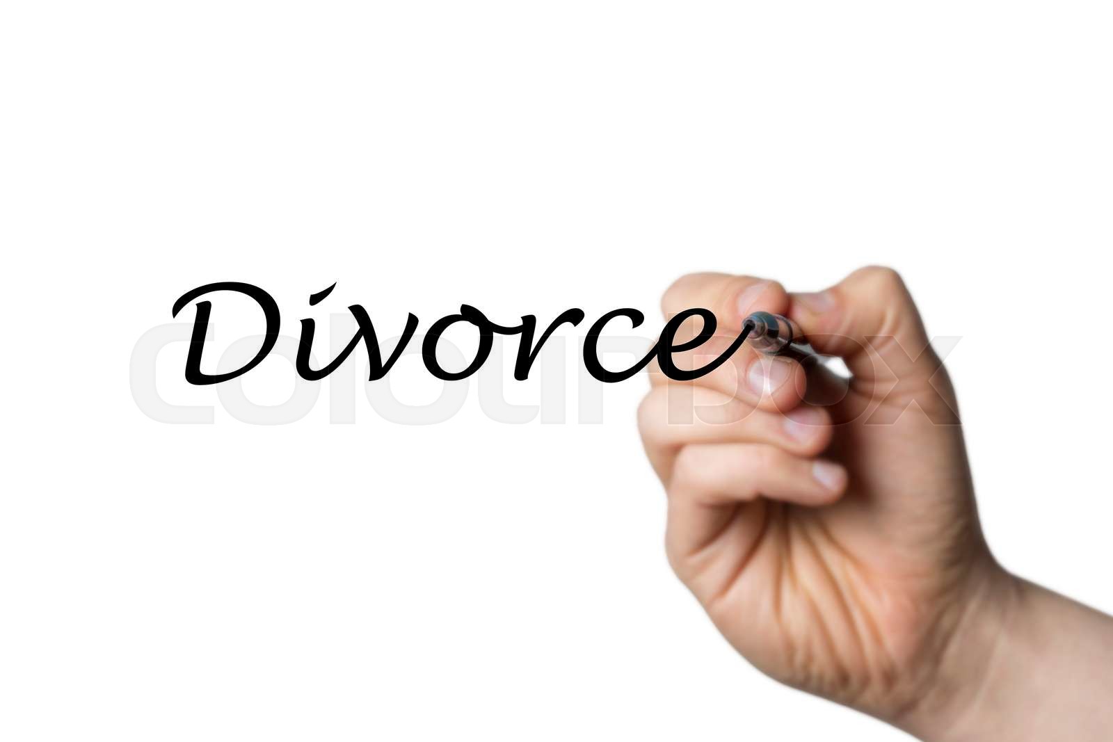 Divorce written by a hand | Stock image | Colourbox