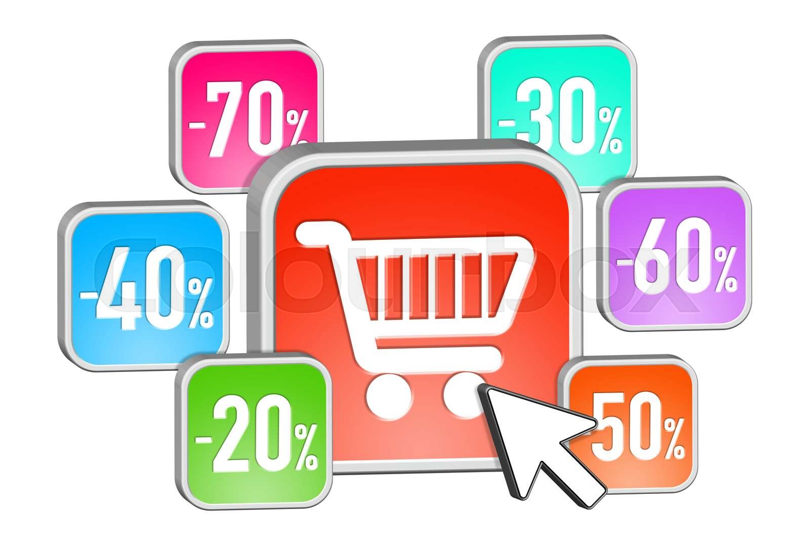 Sales icons flying together | Stock image | Colourbox