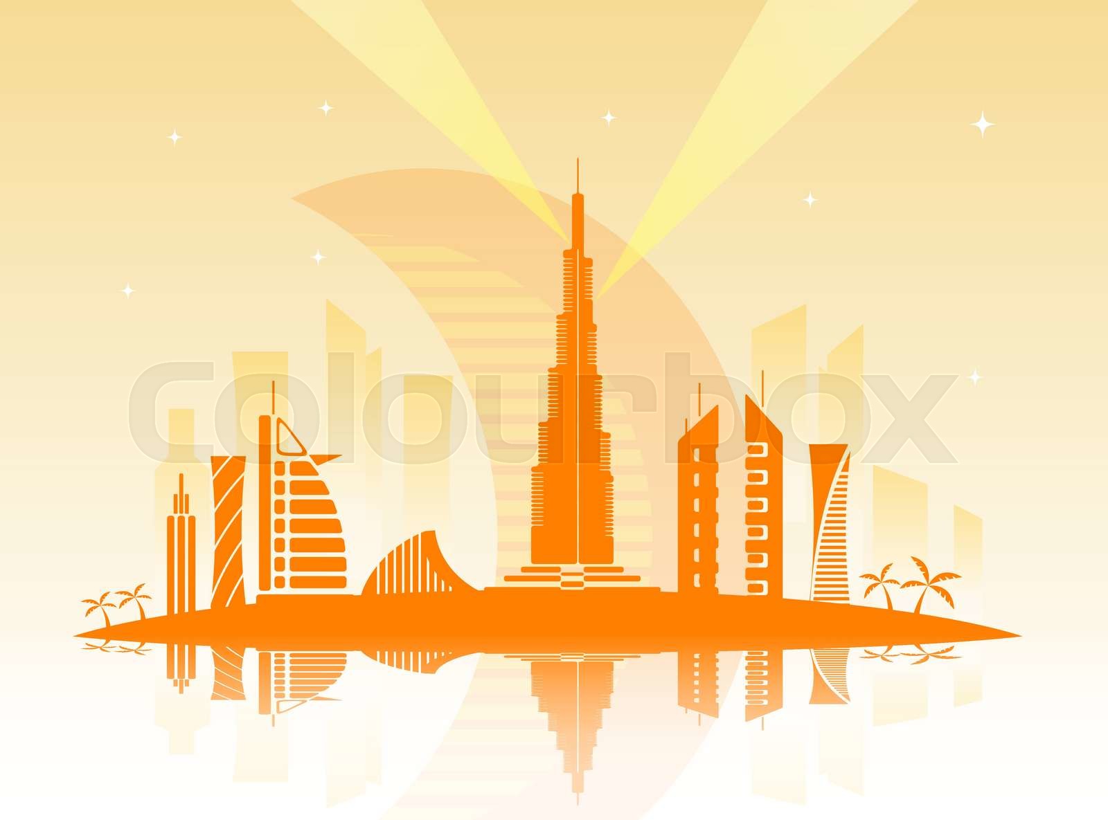 vector illustration of the city of Dubai | Stock vector | Colourbox