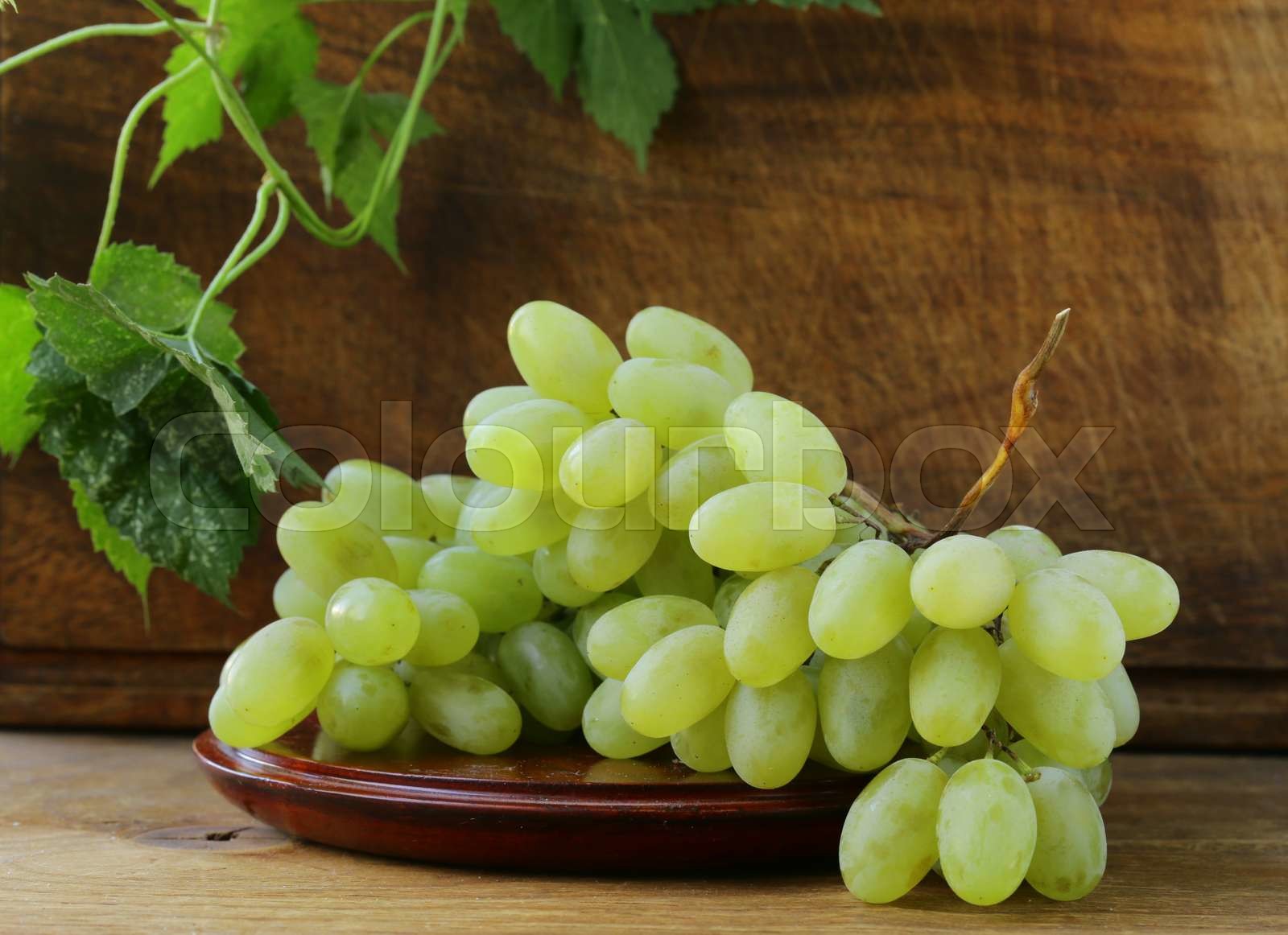 fresh organic green grapes | Stock image | Colourbox