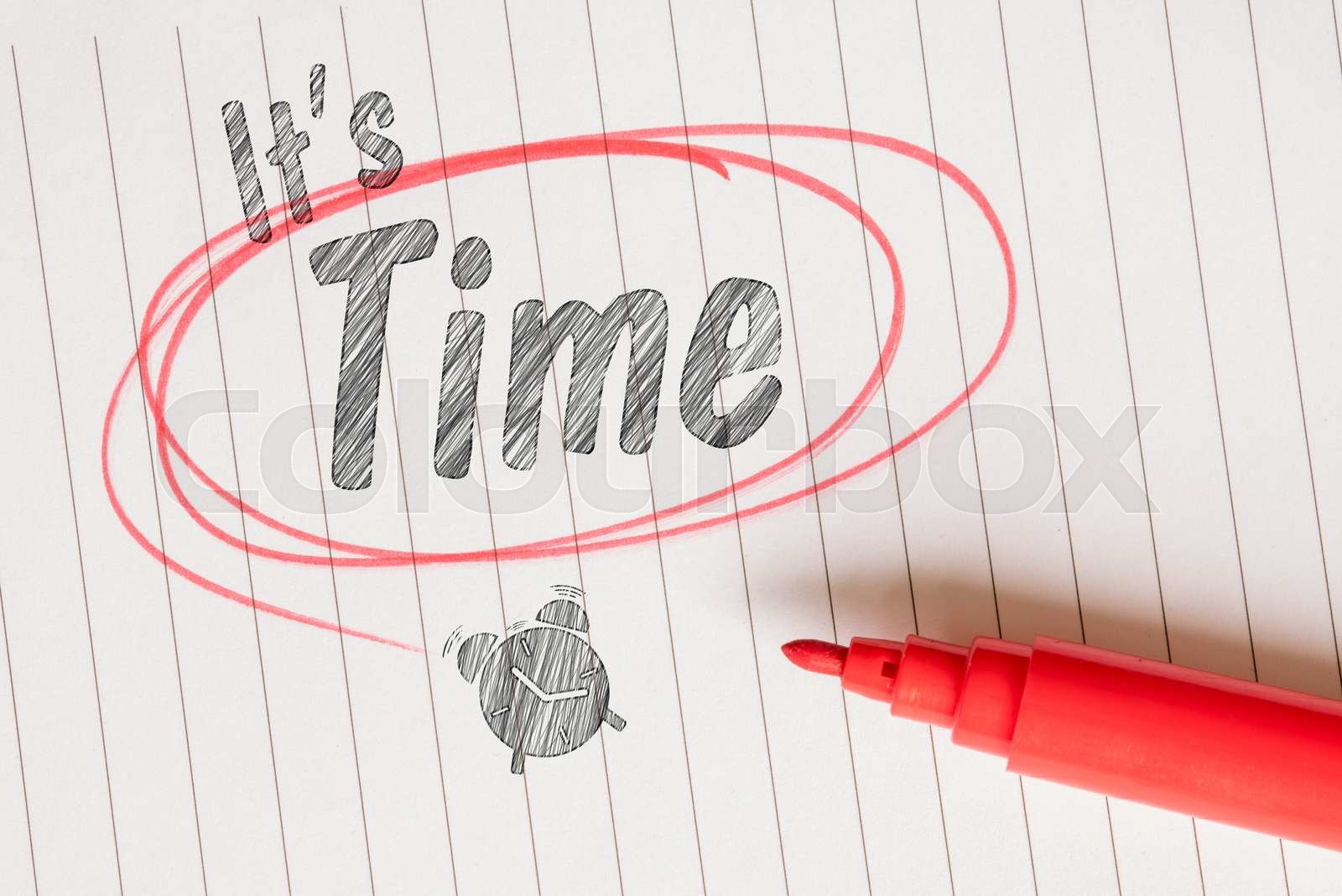 It's time note on linear paper | Stock image | Colourbox