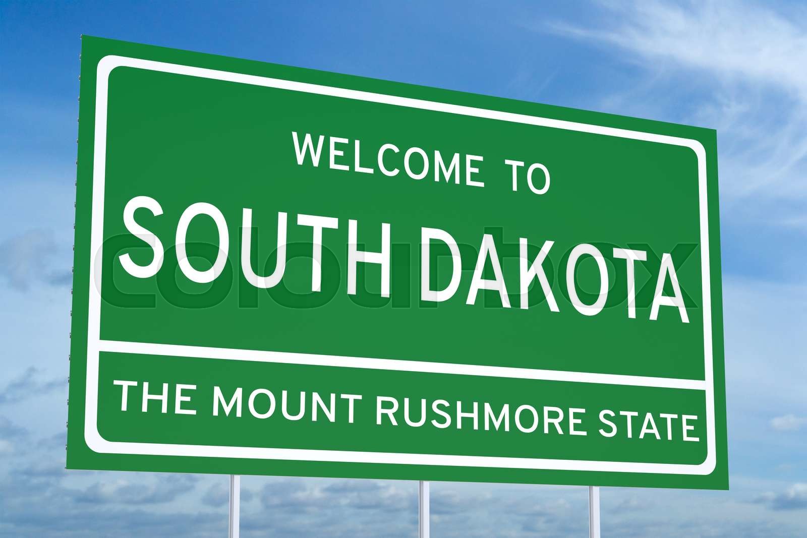 Welcome to South Dakota state road sign | Stock image | Colourbox