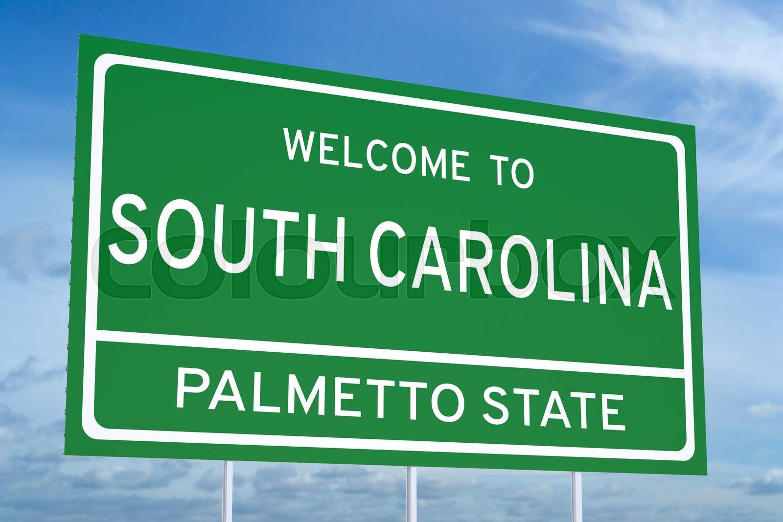 Welcome to South Carolina state road sign | Stock image | Colourbox
