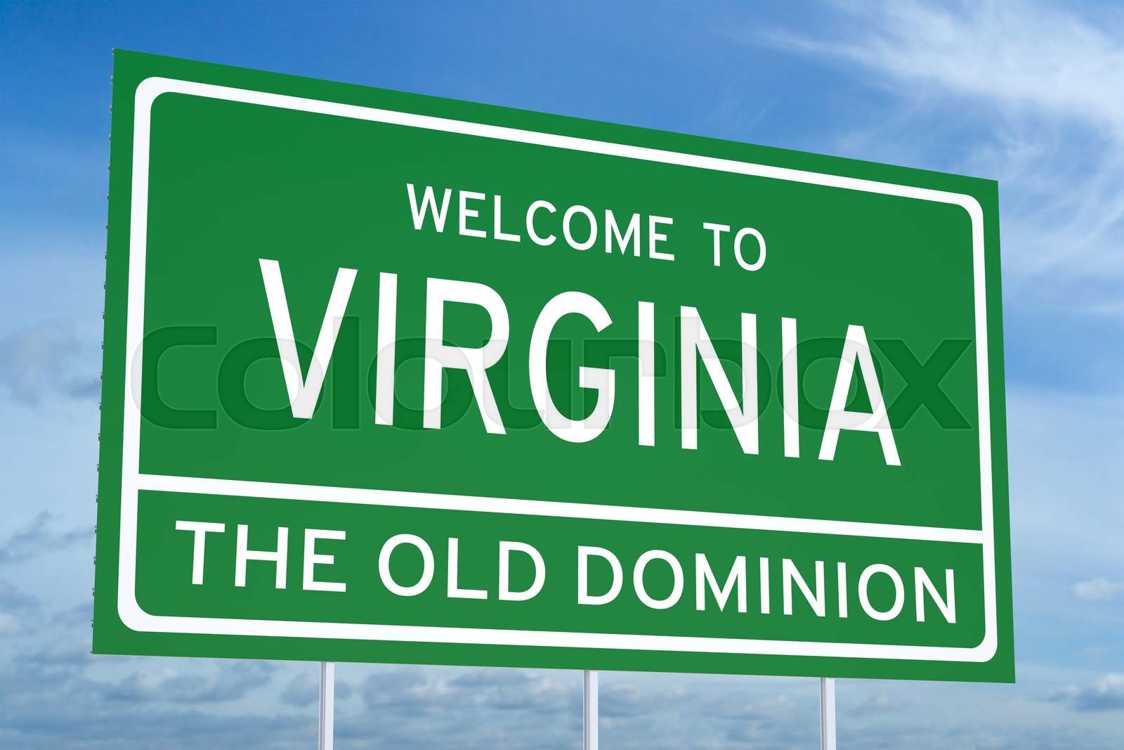 Welcome to Virginia state road sign | Stock image | Colourbox