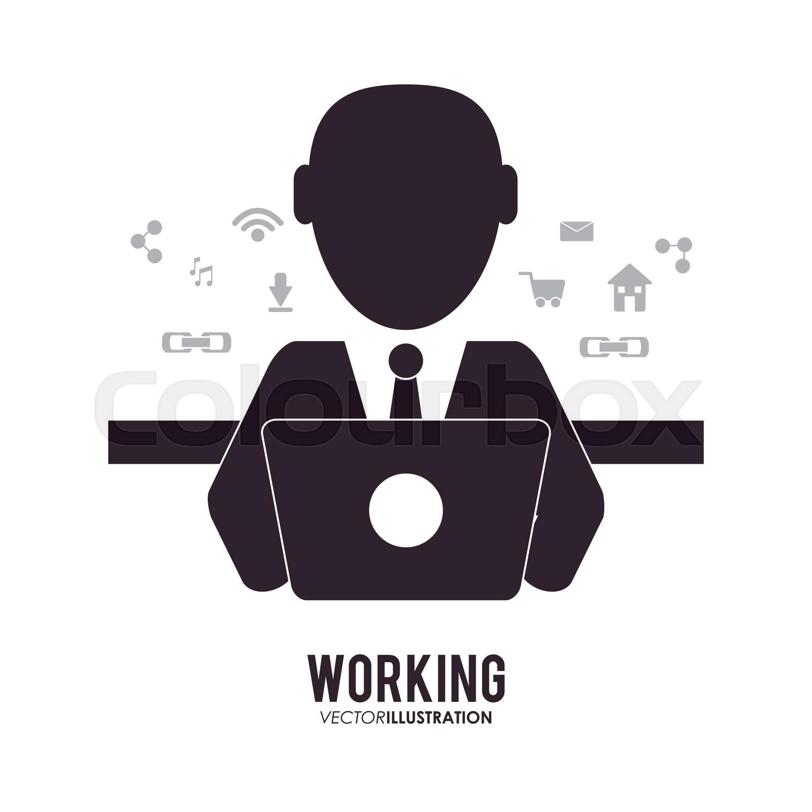 pictograms working icon design | Stock vector | Colourbox