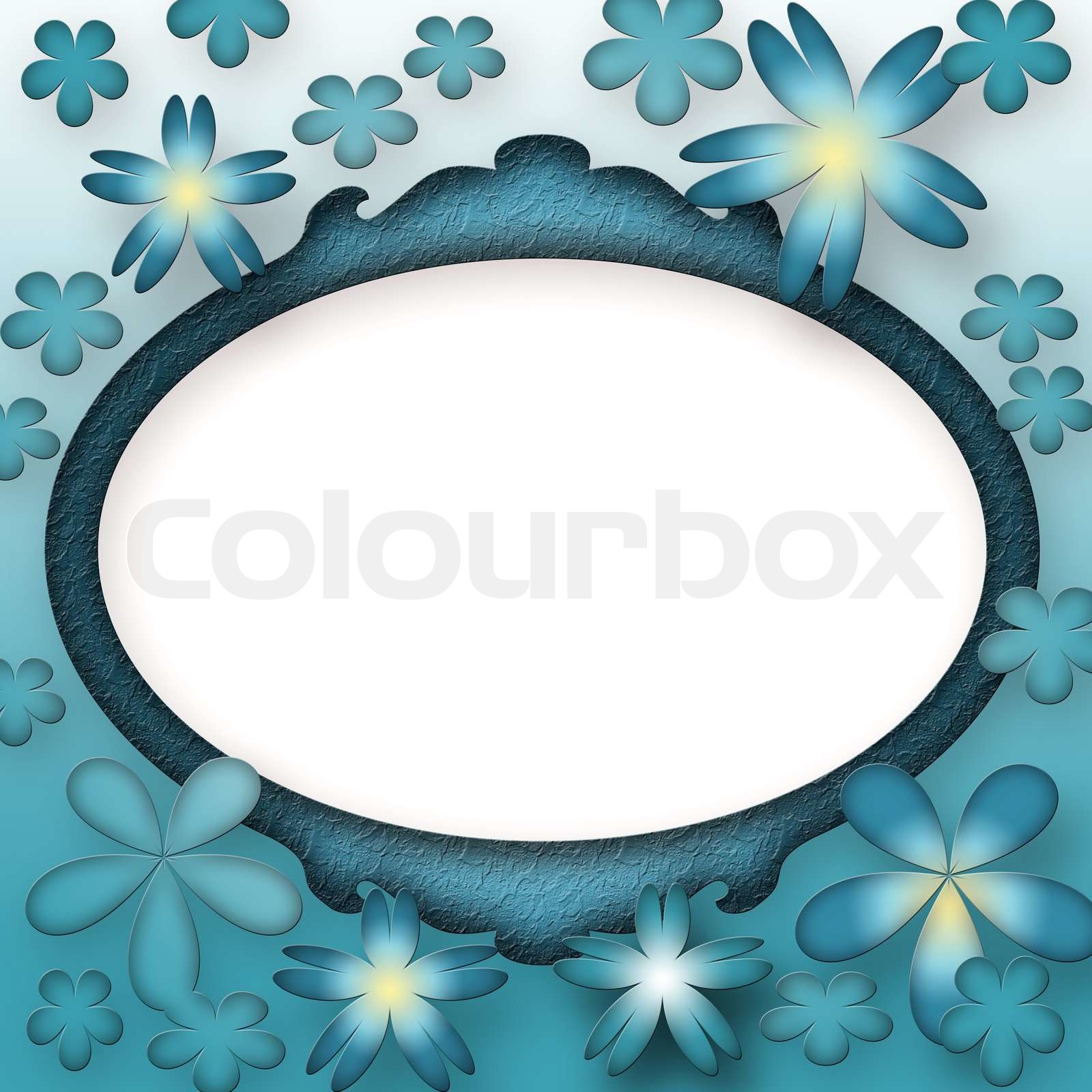 Floral blauen Rahmen | Stock Bild | Colourbox