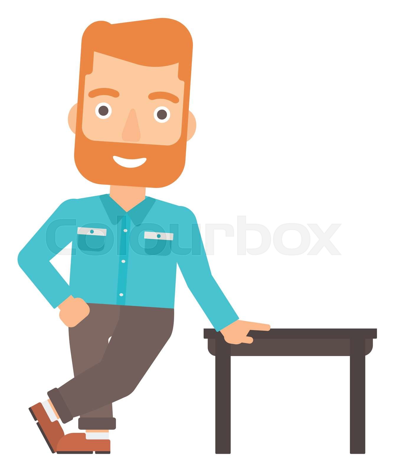 Man leaning on table. | Stock vector | Colourbox