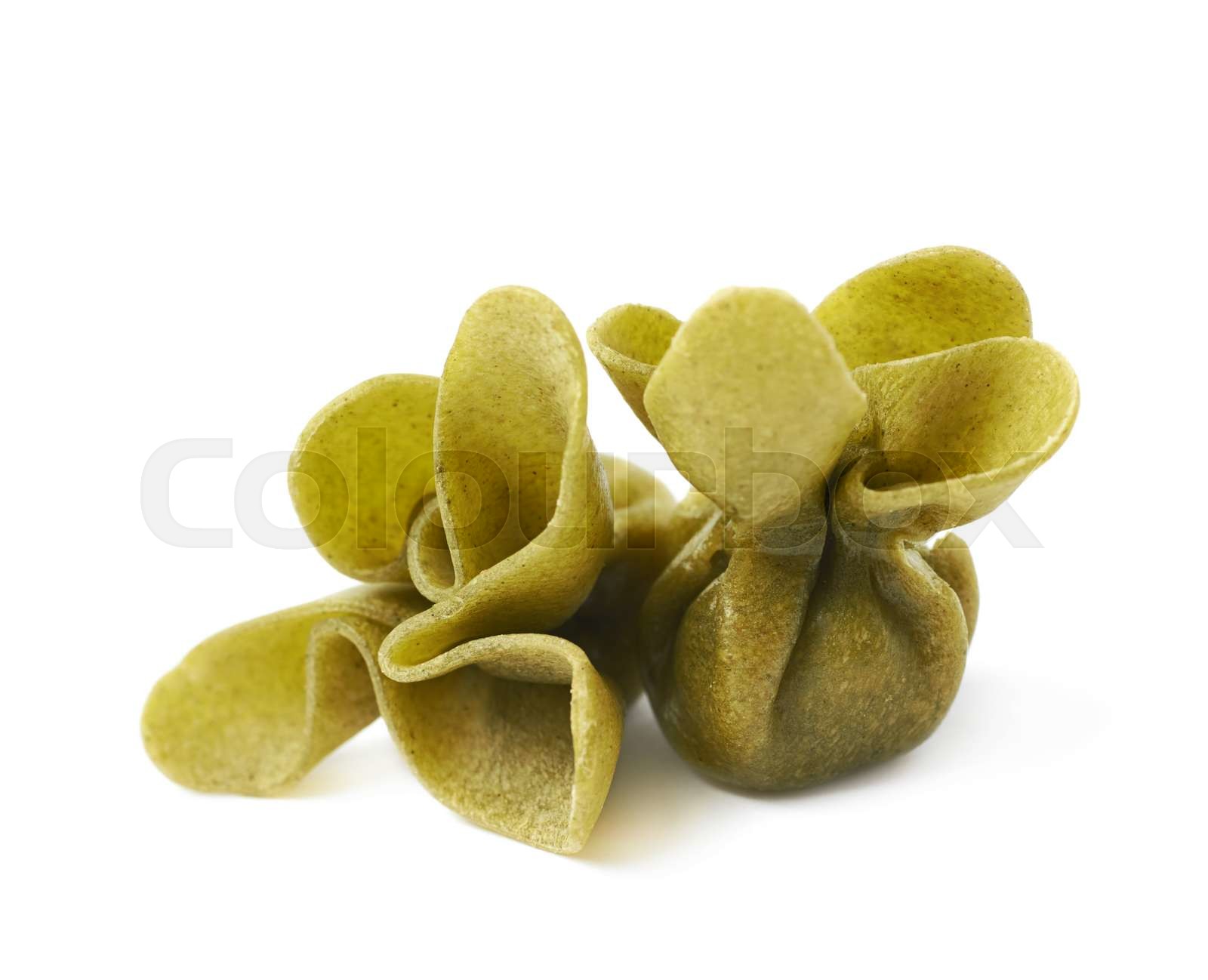 Few sacchettoni stuffed pasta isolated | Stock image | Colourbox