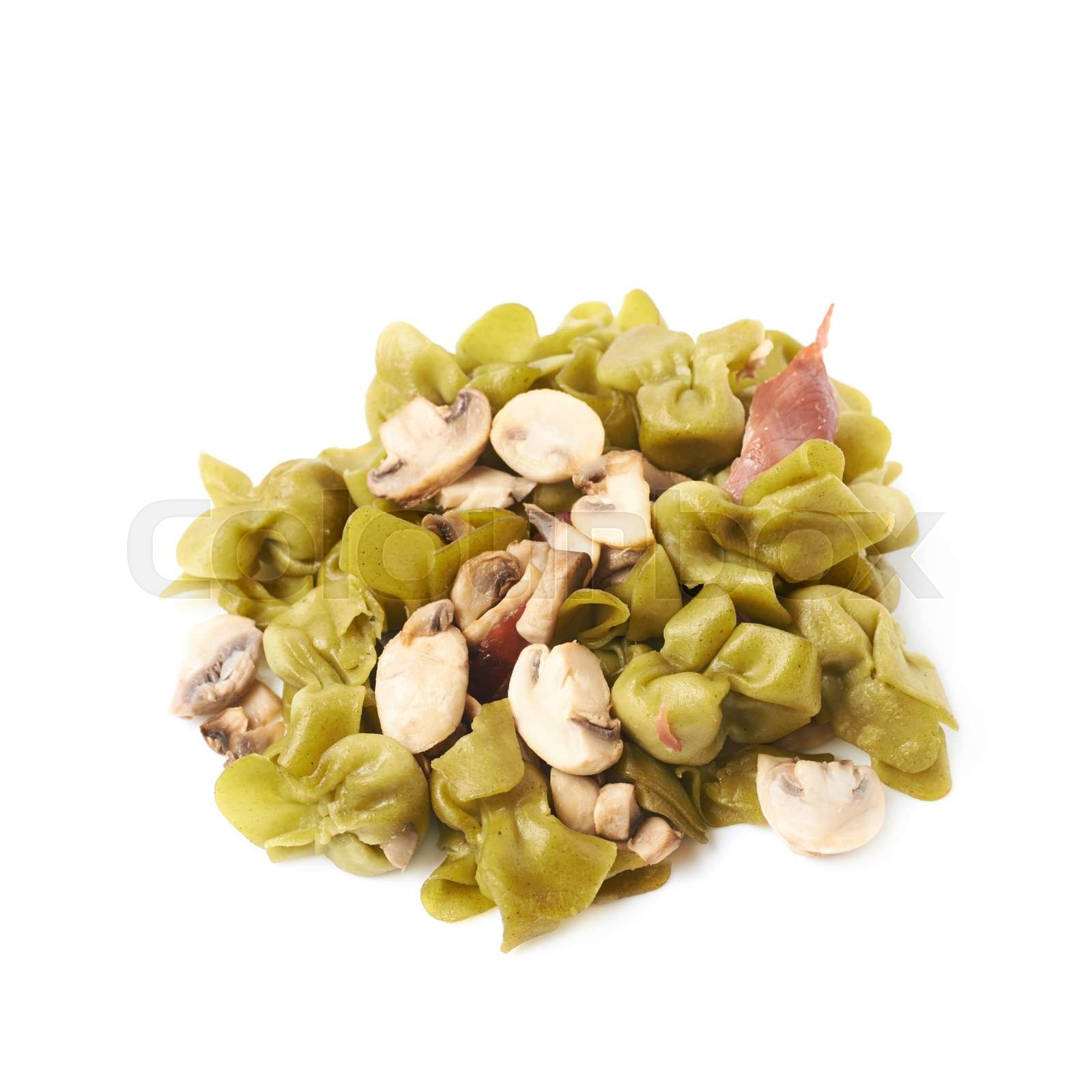 Pile of cooked sacchettoni isolated | Stock image | Colourbox