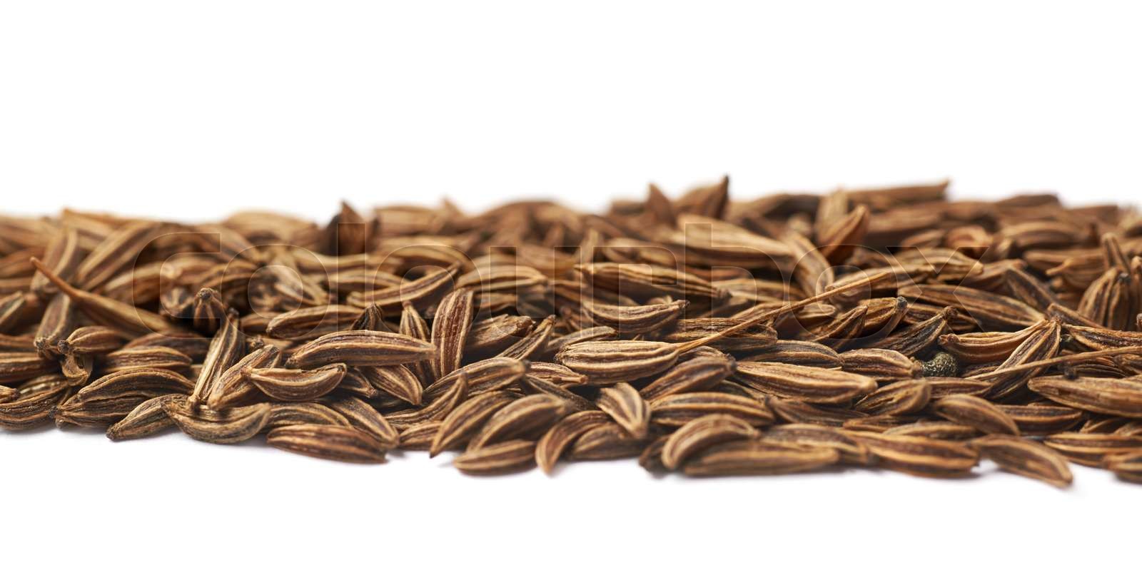 Line of cumin seeds isolated | Stock image | Colourbox