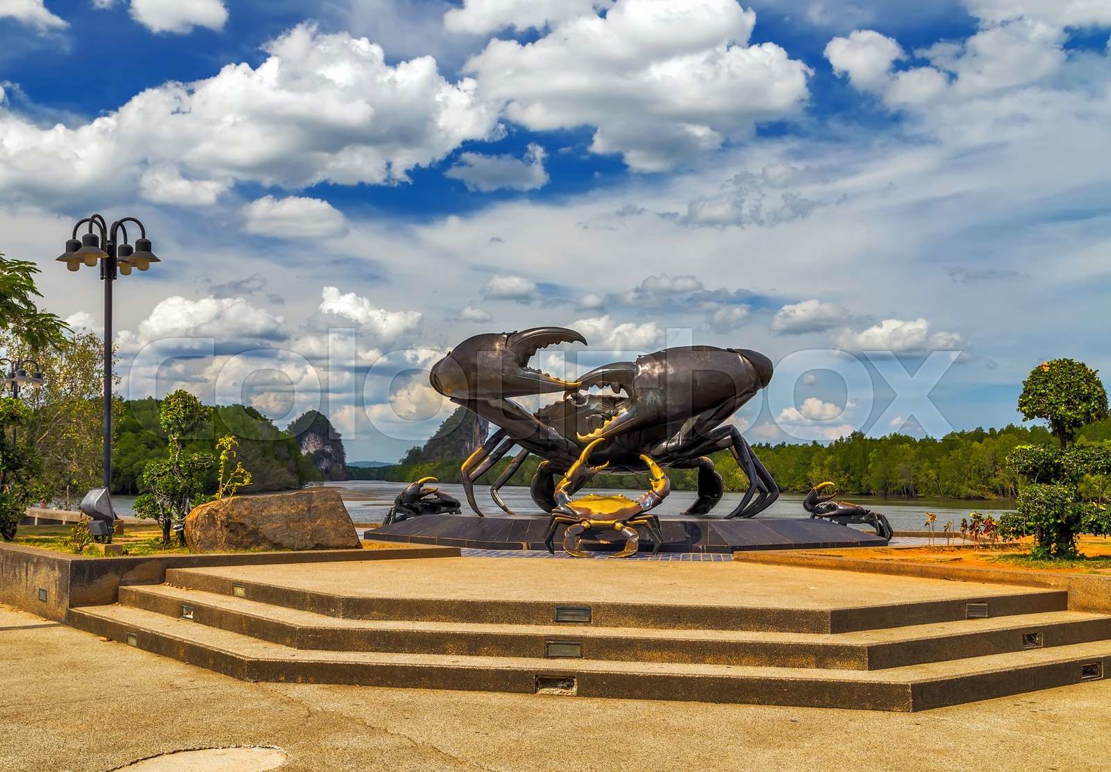 statue of crabs in Krabi, symbol of town, Thailand | Stock image ...